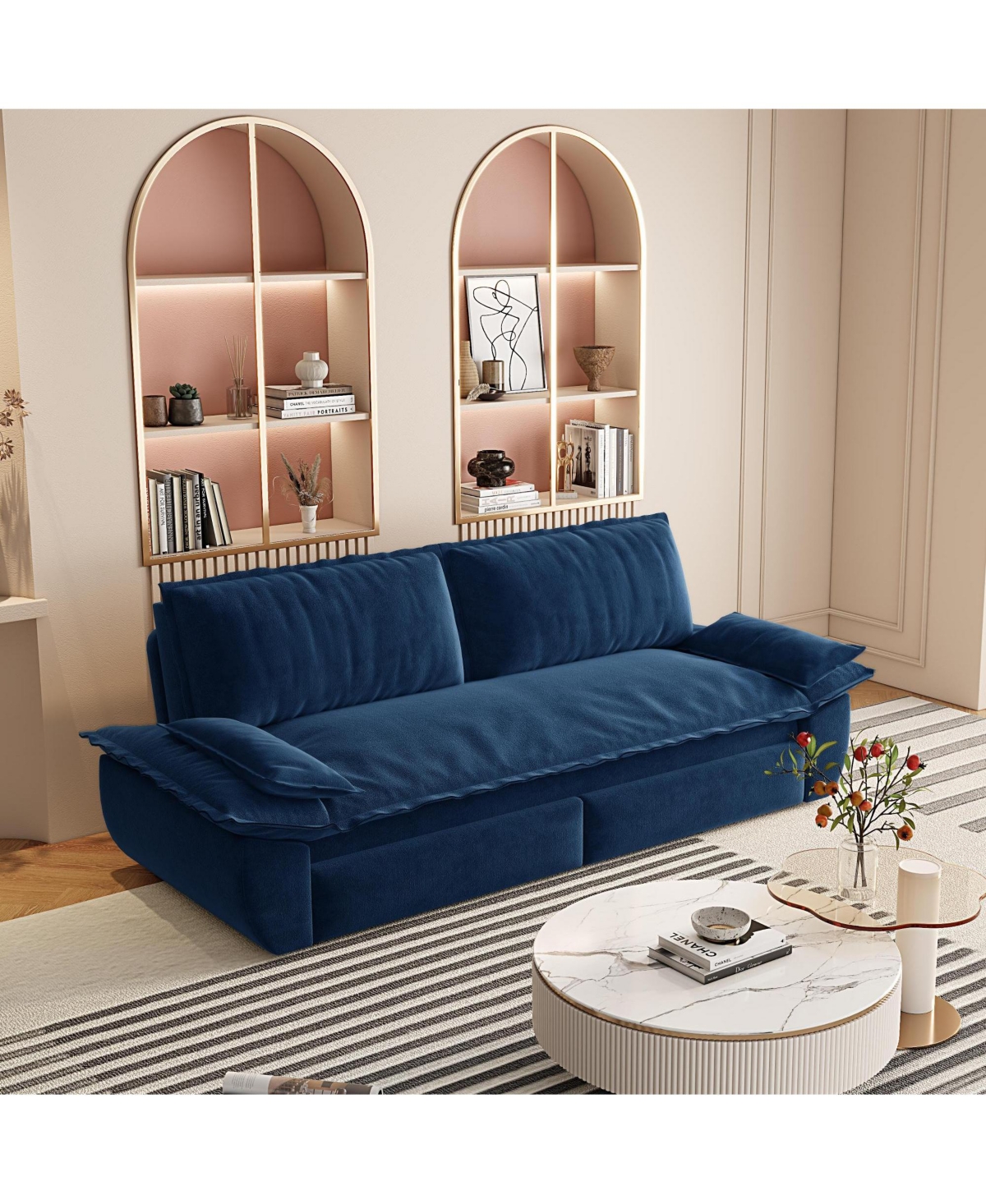 Click here for Rainsken 73.2 Convertible Loveseat  Queen Size Vel... prices