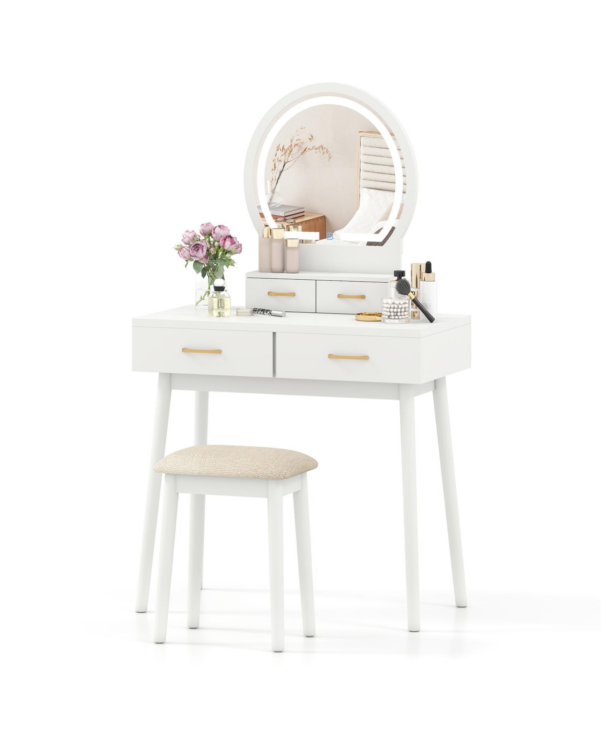 Click here for Sugift Small Vanity Makeup Dressing Table Set with... prices