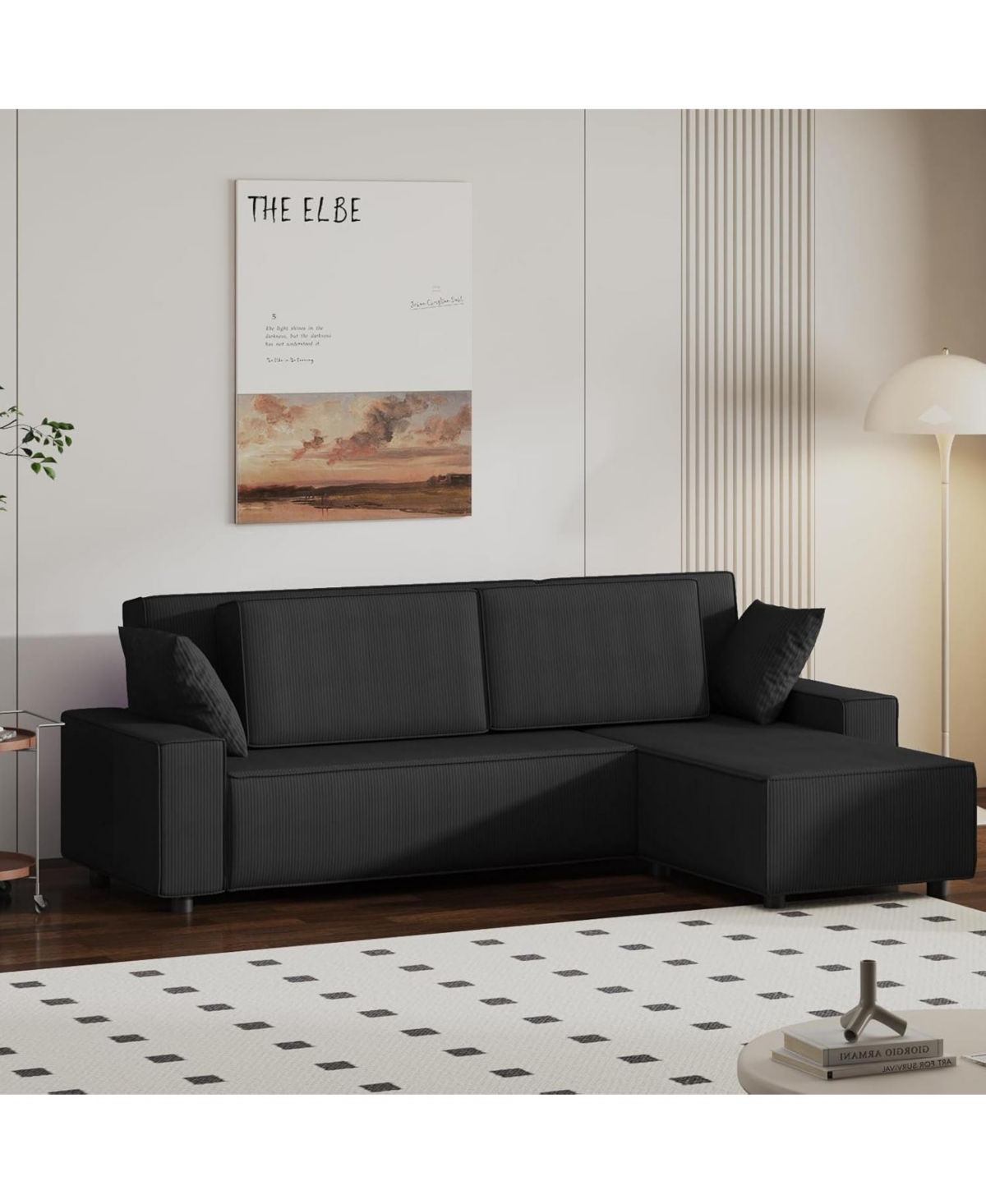 Click here for gaomon 96 in Large Stripe Corduroy Sectional Sofa... prices