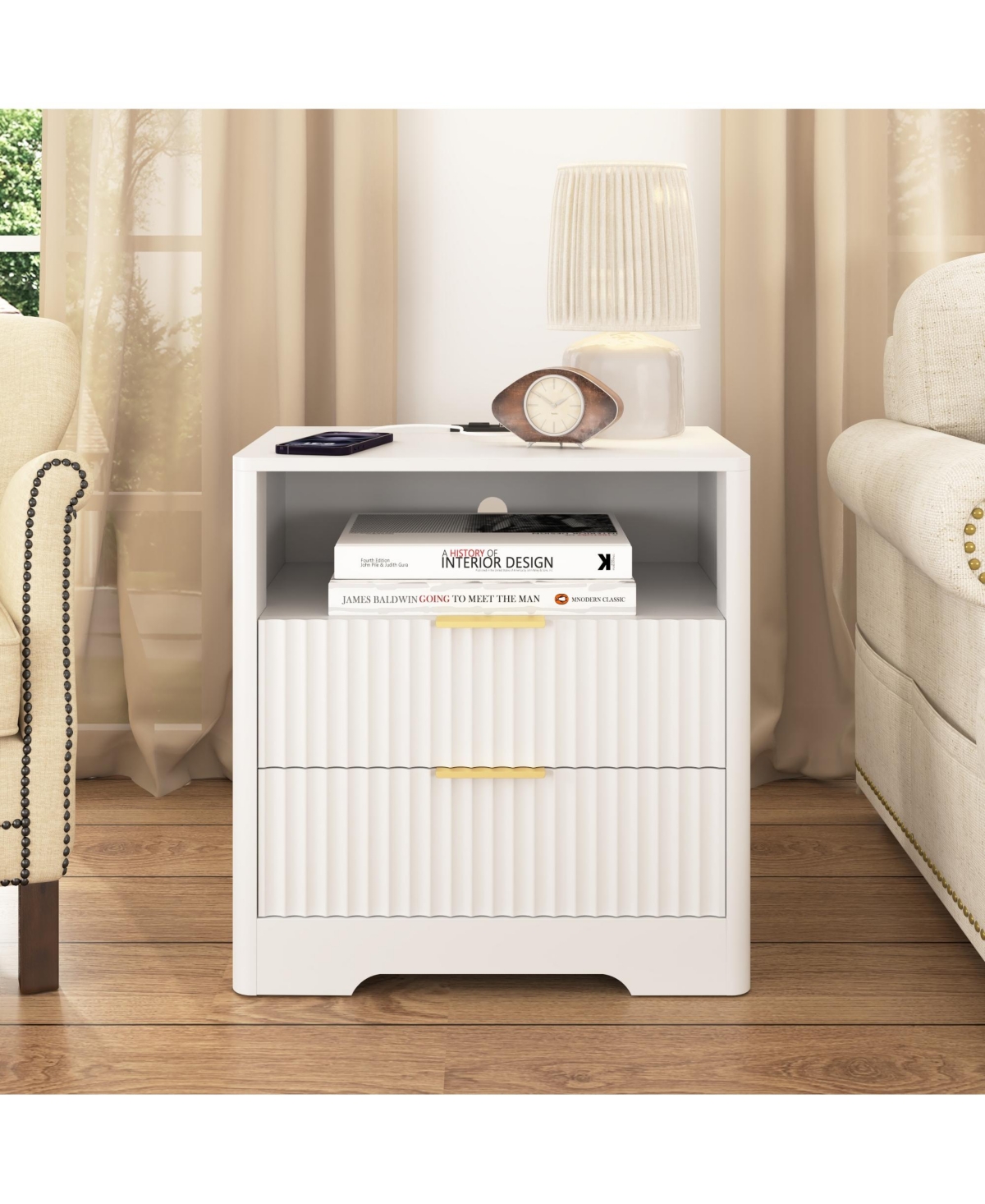 Click here for Rainsken Multi-Storage Nightstand with 2 Drawers... prices