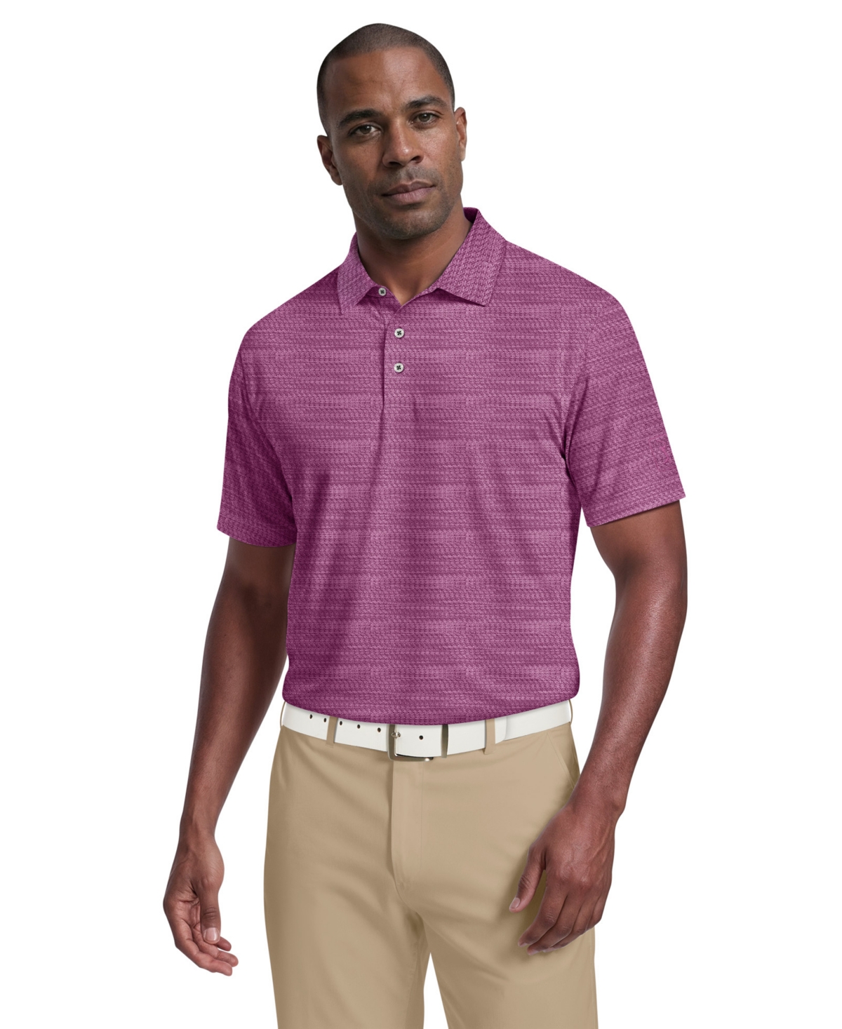 Click here for Pga Tour Mens Jacquard Micro Golf Polo Shirt - Pal... prices