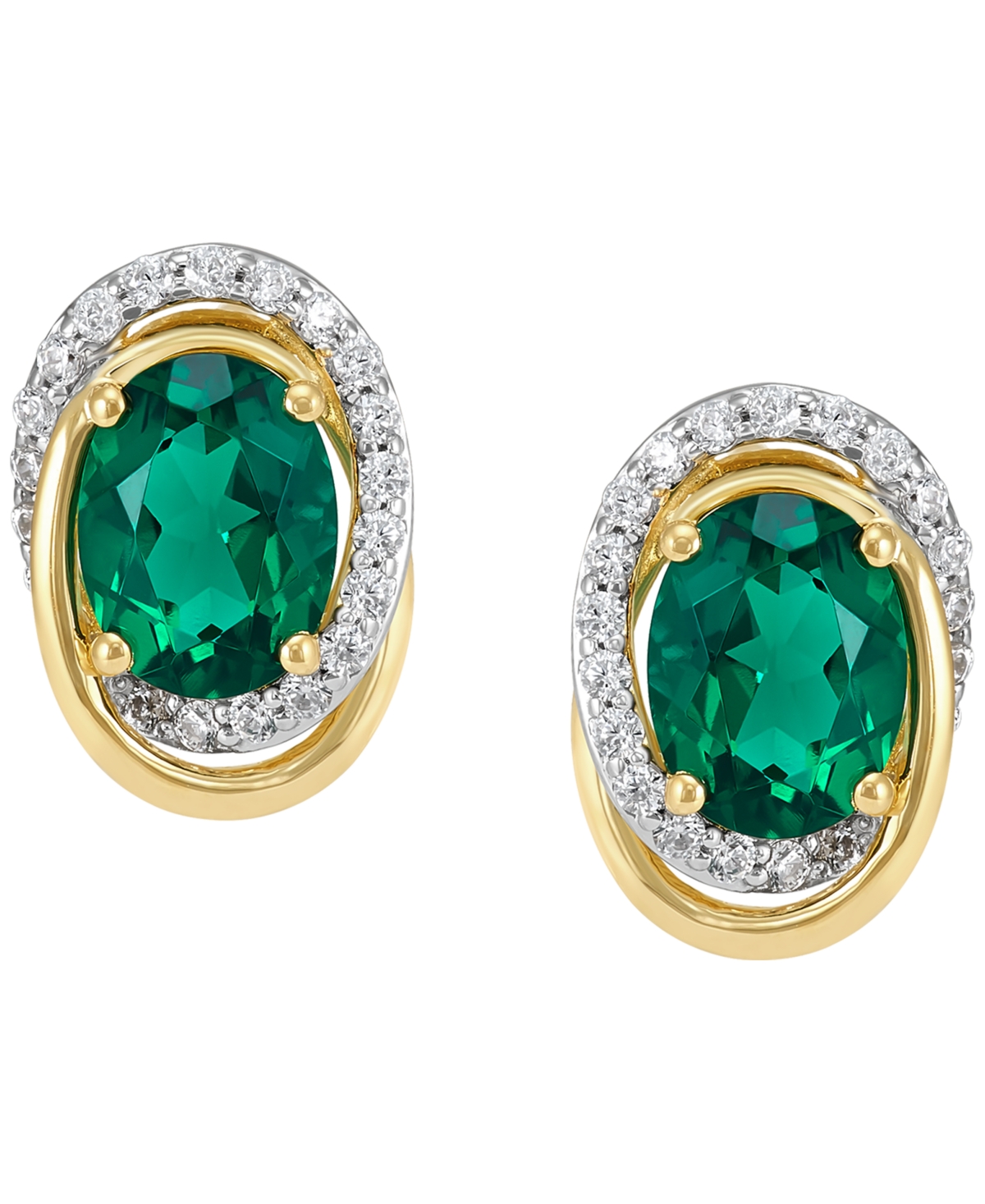 Click here for Macys Created Emerald (2 ct. t.w.) and Created Whi... prices