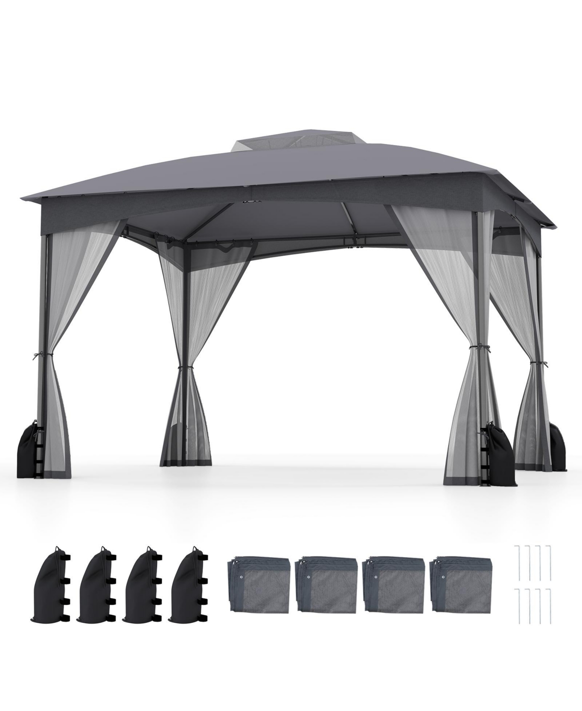 Click here for Slickblue 10 X 12 Ft Patio Gazebo with Netting Wal... prices