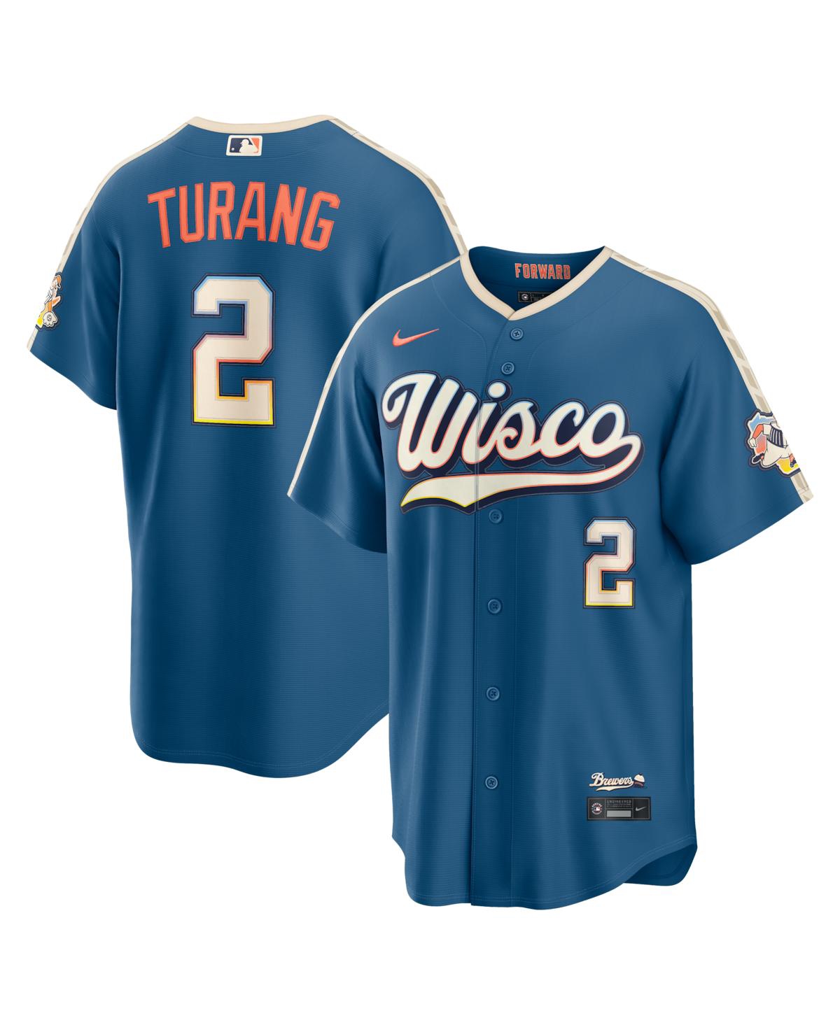 Click here for Nike Mens Brice Turang Mineral Blue Milwaukee Brew... prices