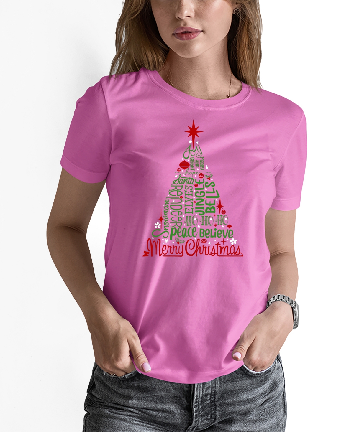Click here for La Pop Art Womens Holiday Christmas Tree Word Art... prices