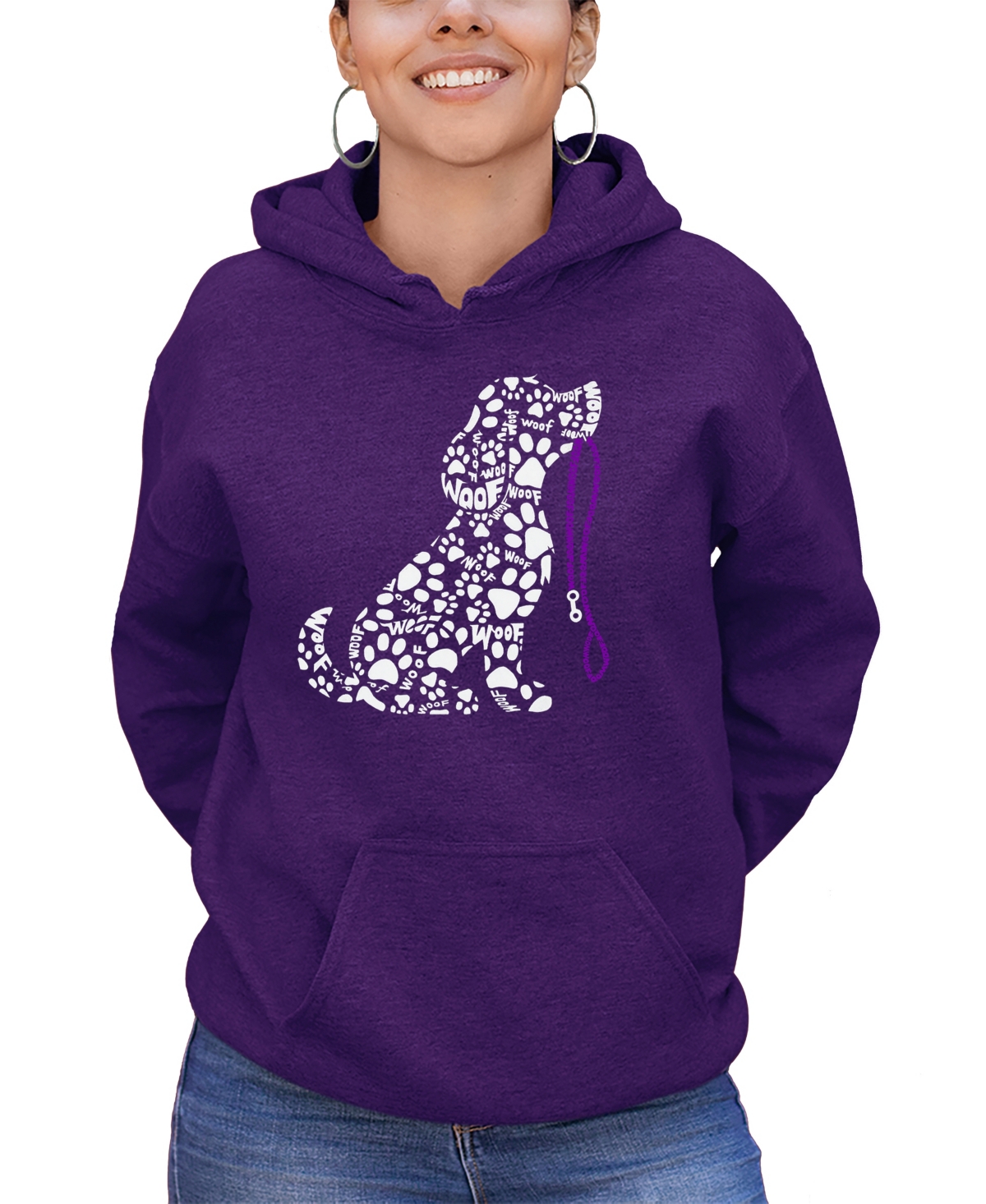 Click here for La Pop Art Womens Dog Leash Word Art Hooded Sweats... prices