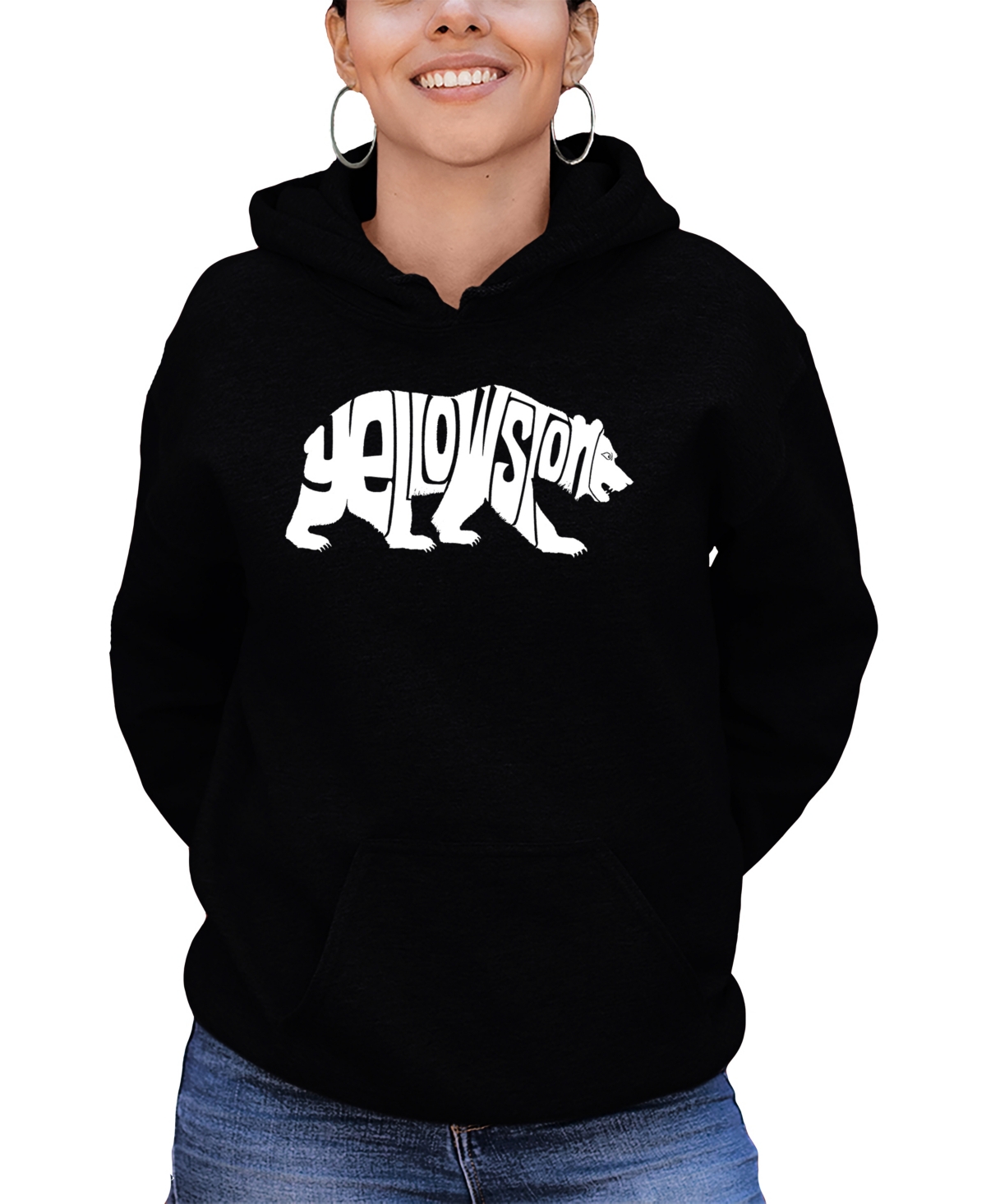 Click here for La Pop Art Womens Yellowstone Bear Word Art Hooded... prices