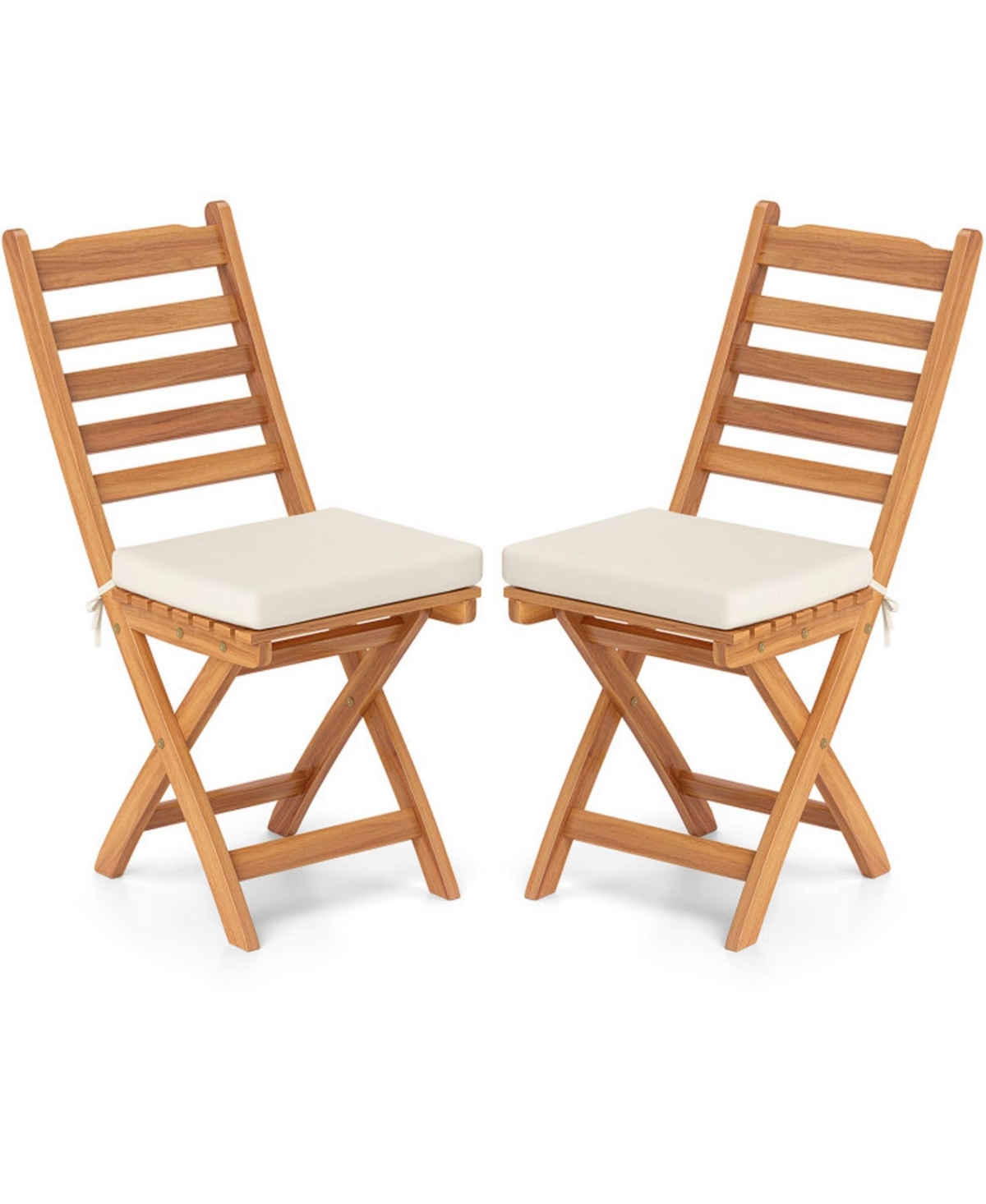Click here for Gouun Set of 2 Folding Acacia Wood Patio Dining Ch... prices