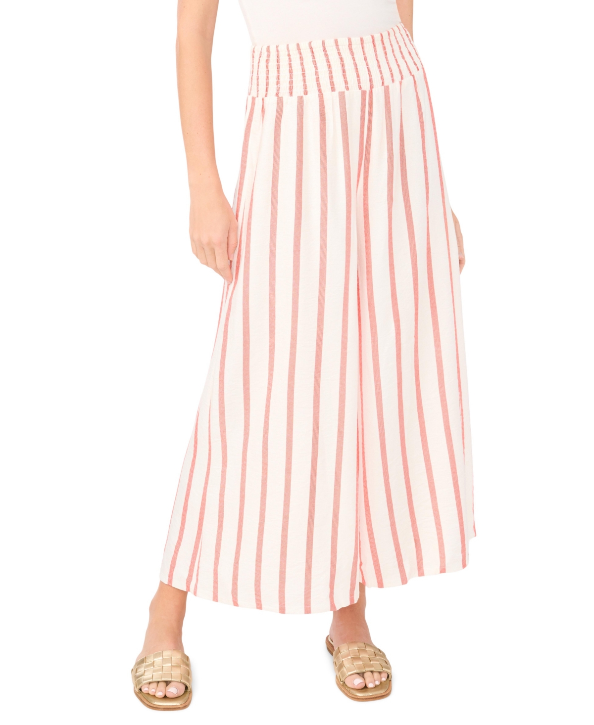 Click here for Vince Camuto Womens Cropped Wide Leg Pants - Red H... prices