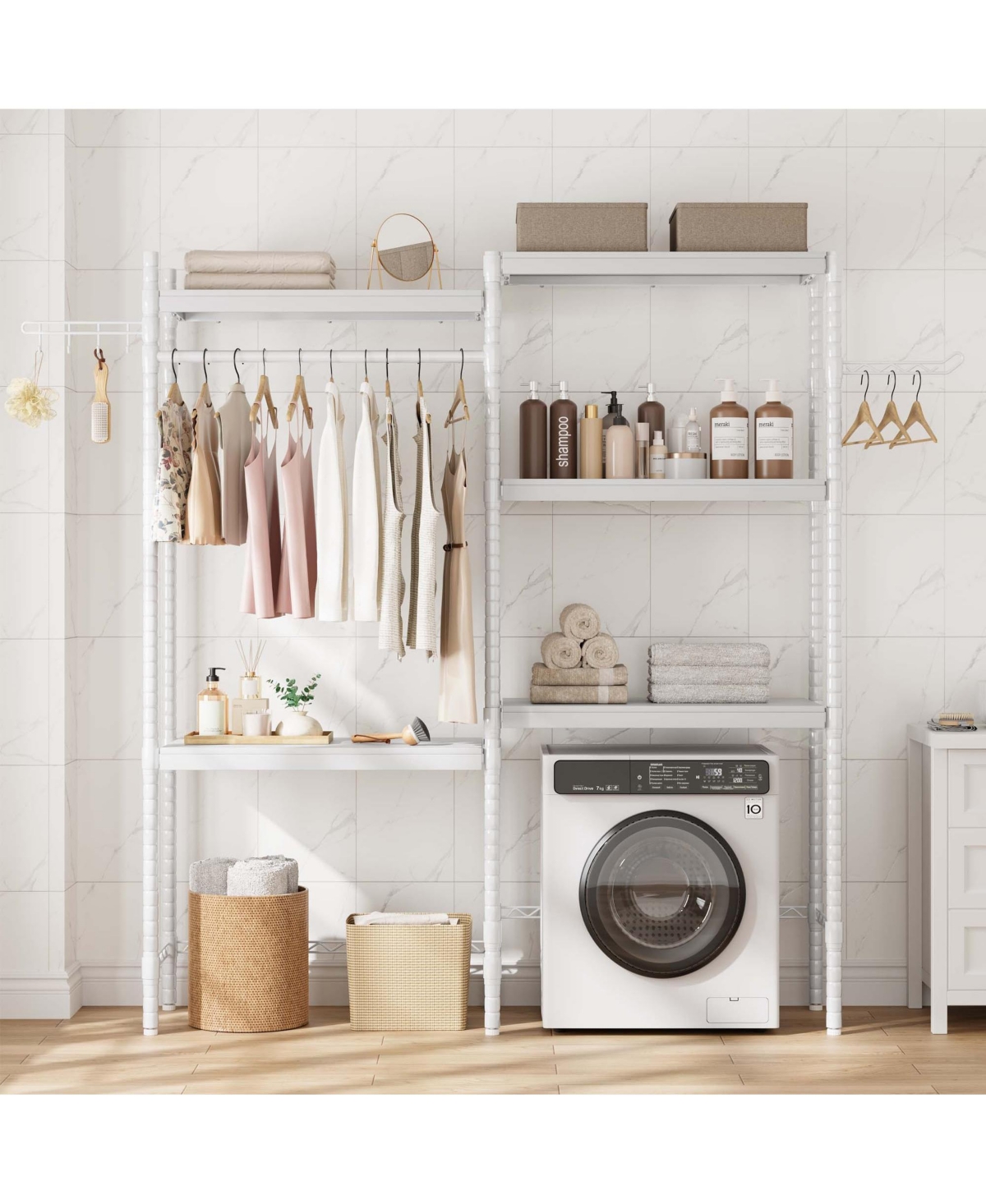 Click here for Homfan 5-Tier Over-The-Washer Shelf - Adjustable H... prices