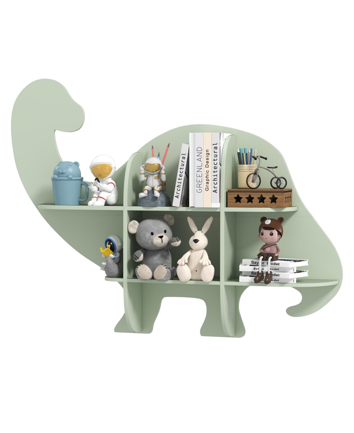 Click here for Sugift 2-Tier Floating Dinosaur Kids Bookshelf for... prices
