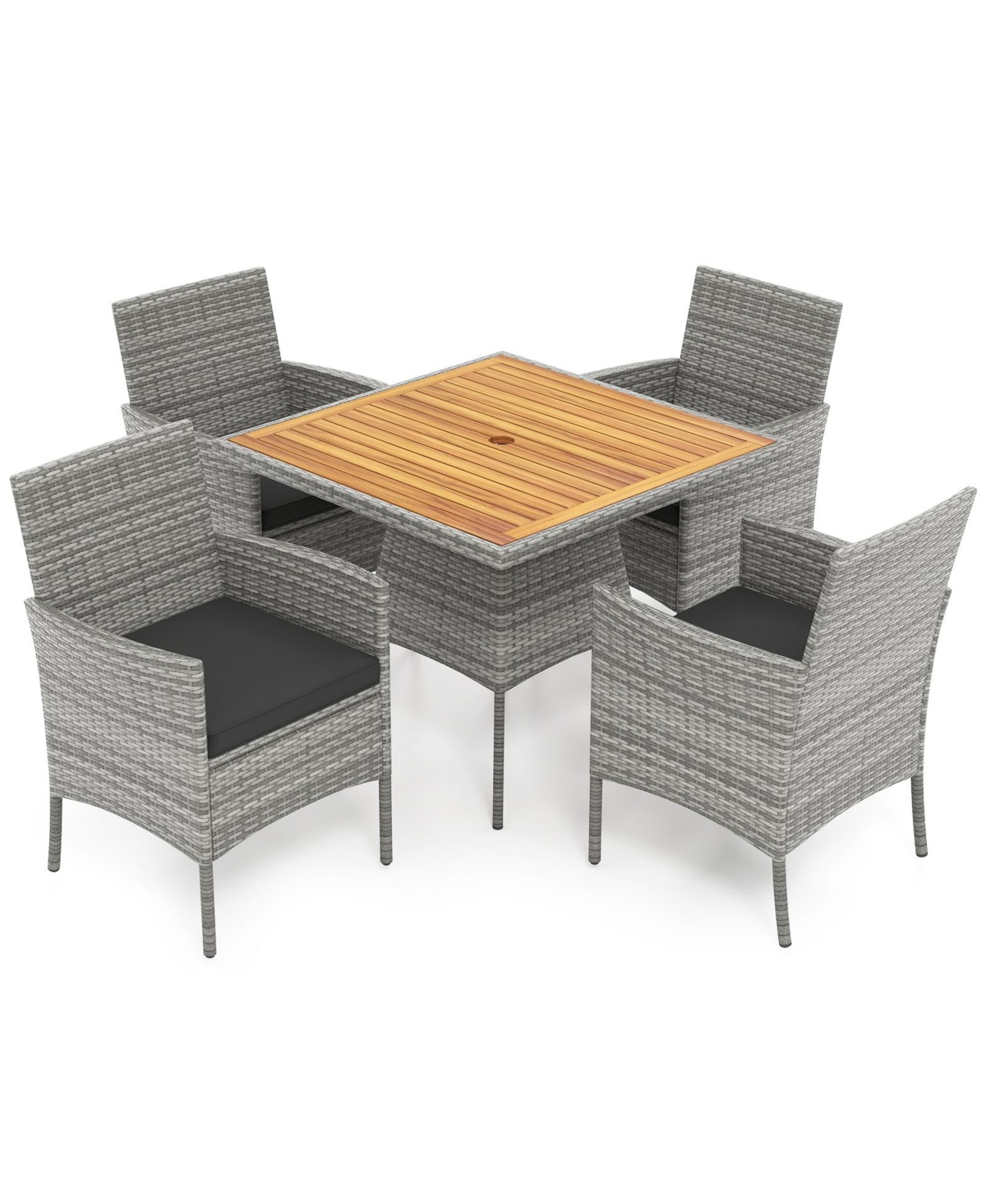 Click here for Gouun French Table and Dining Chairs - Black prices