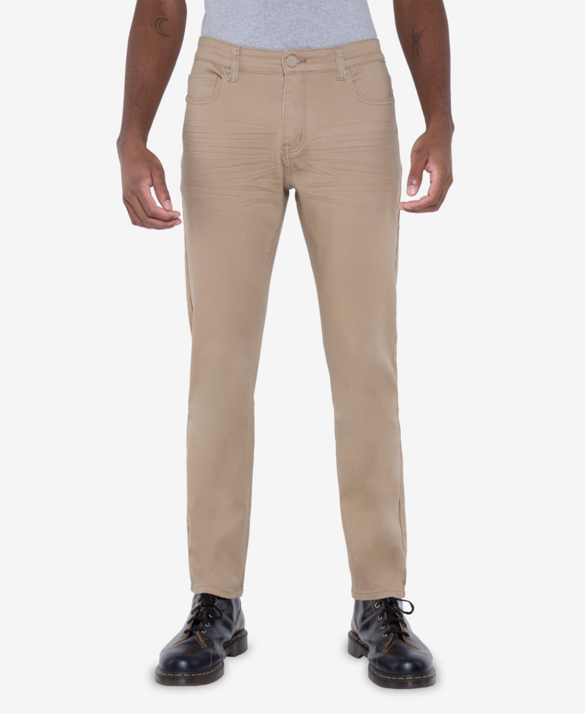 Click here for Mens Stretch 5 Pocket Skinny Jeans - Stone prices