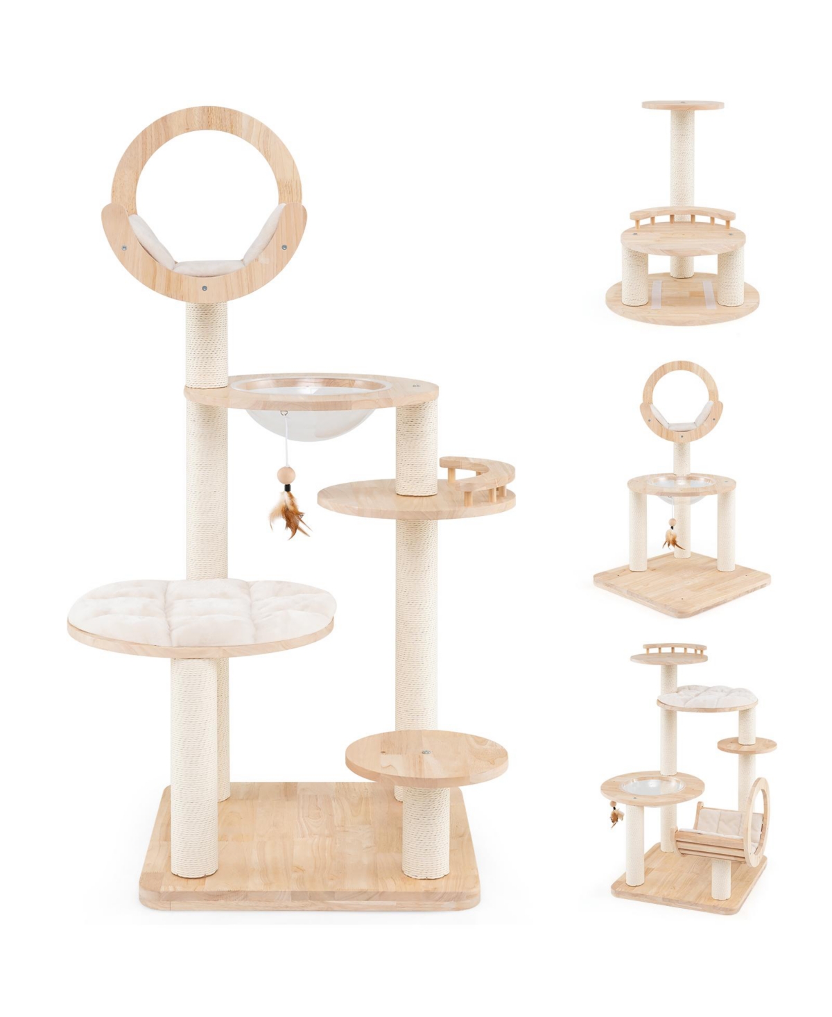 Click here for Cozito Cat Tower 4-in-1 Large Wooden with Space Ca... prices