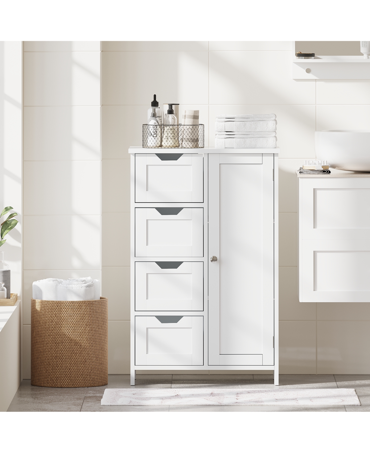 Click here for Busdays Bathroom Storage Cabinet 4 Drawers 1 Door... prices