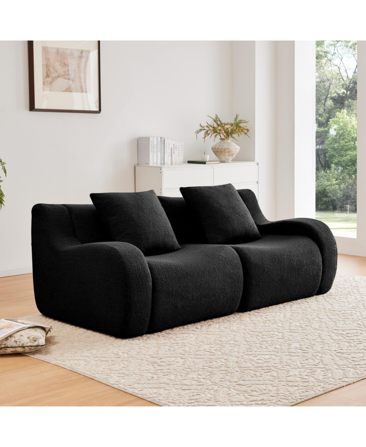 Click here for Streamdale Furniture Soft Teddy Fabric Boneless So... prices