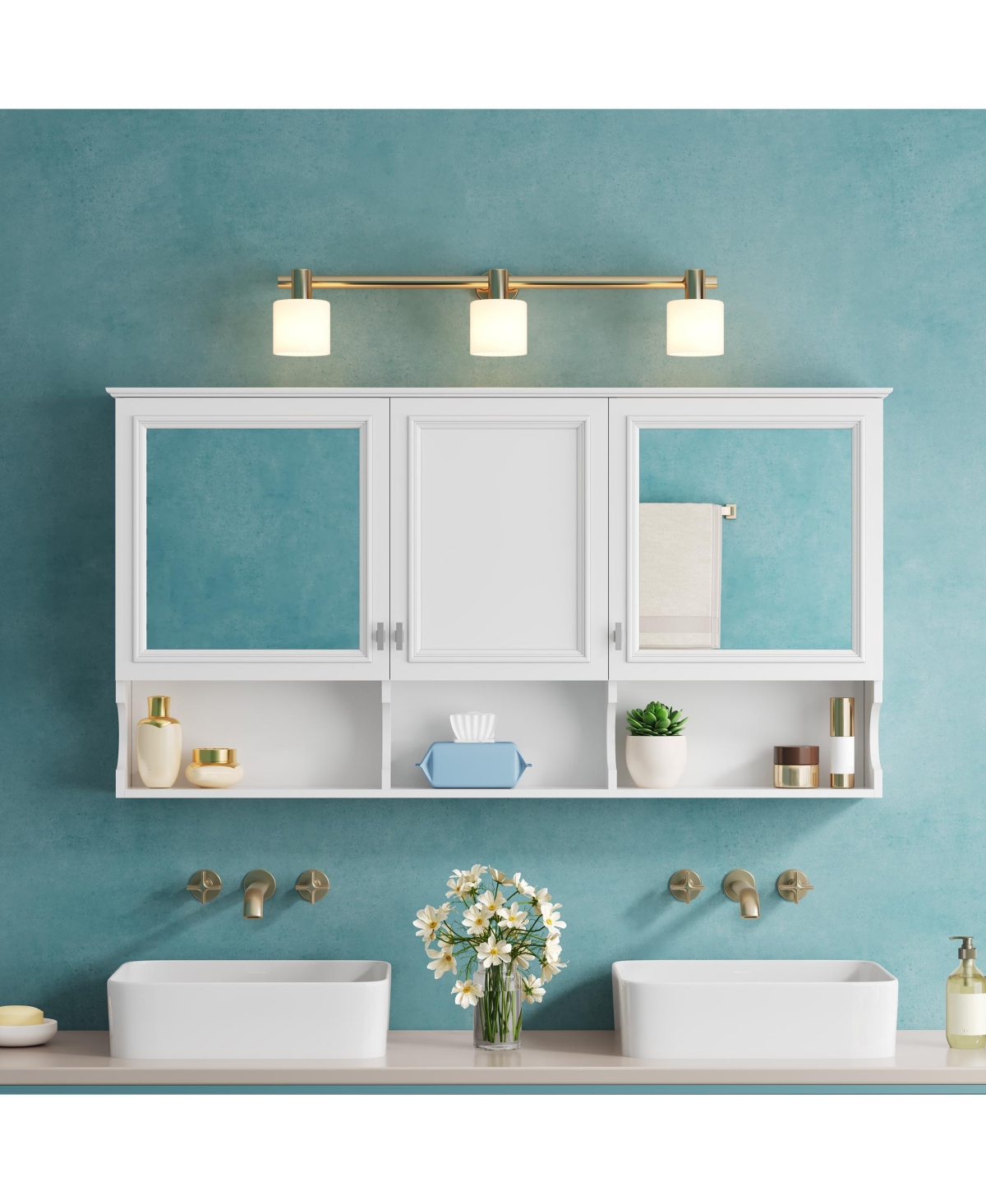 Click here for Busdays 55 Inch Wall Mounted Mirror Medicine Cabin... prices