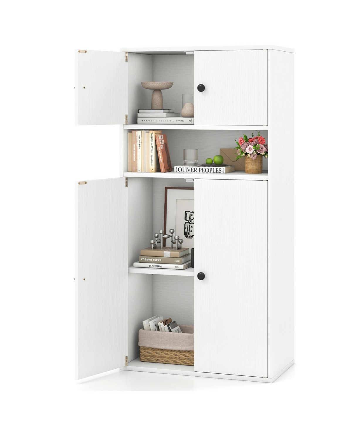 Click here for Sugift 44 Inches Tall Bookshelf with Doors and Adj... prices