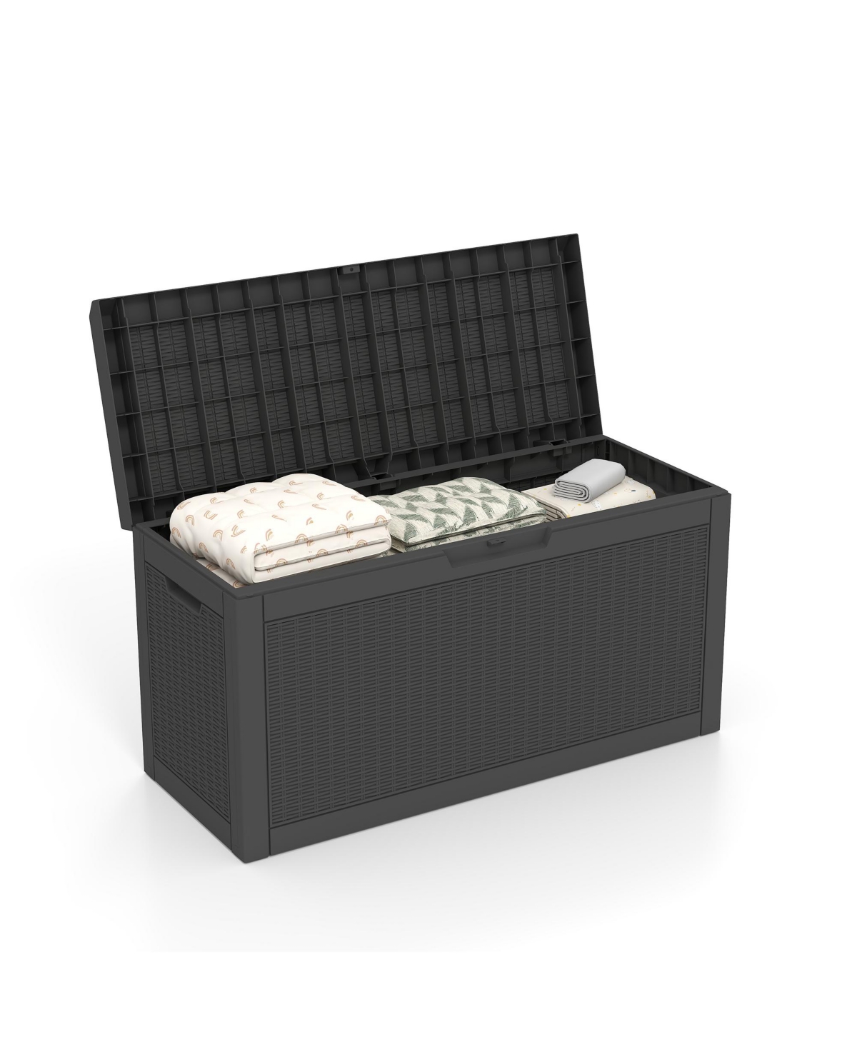 Click here for Decksplore 60 Gallon Deck Box Rattan Grain Storage... prices