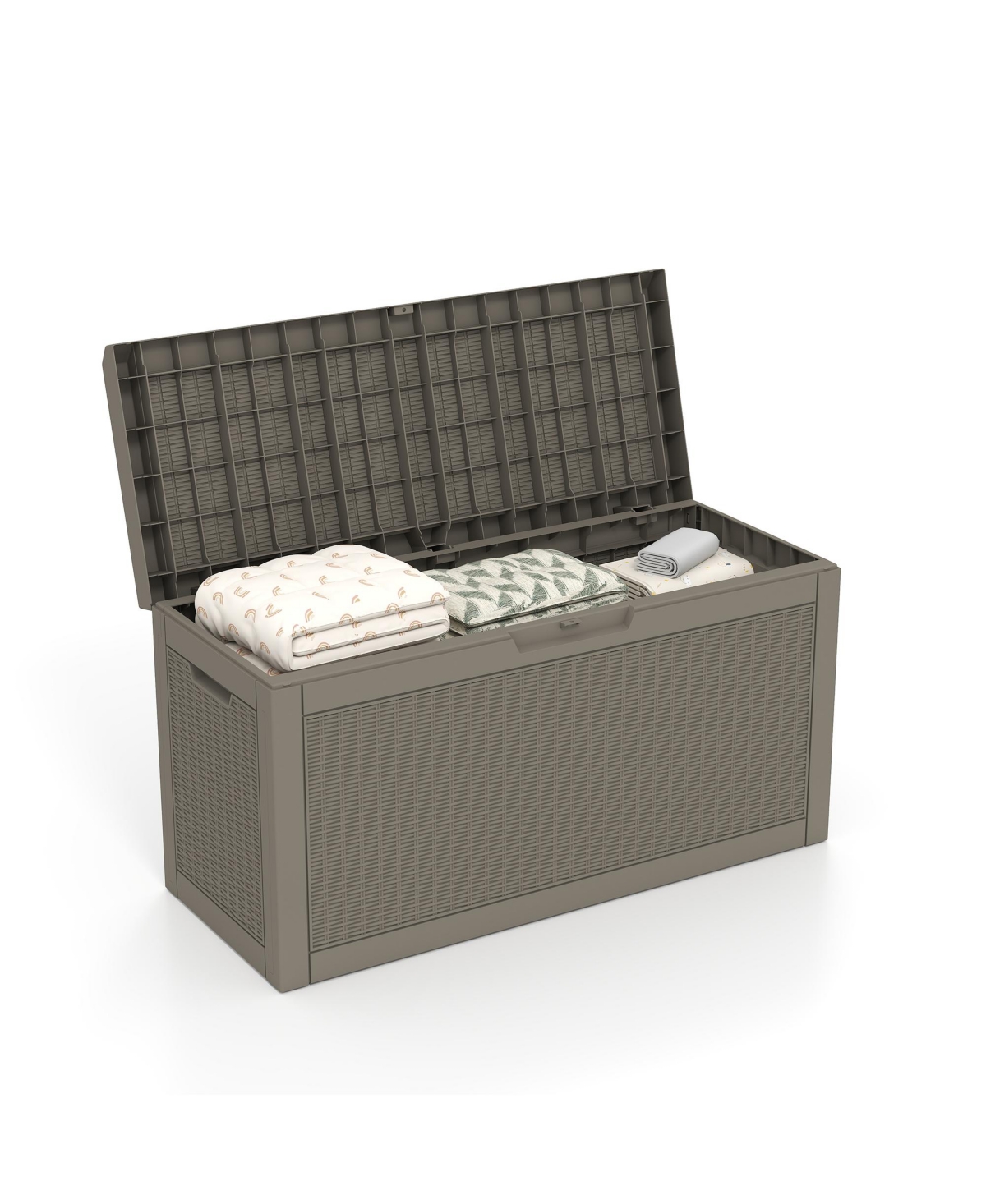 Click here for Decksplore 60 Gallon Deck Box Rattan Grain Storage... prices