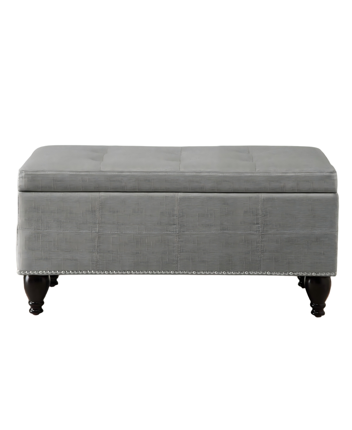 Click here for Boyel Living Linen Nailhead Accent Stool with Dark... prices