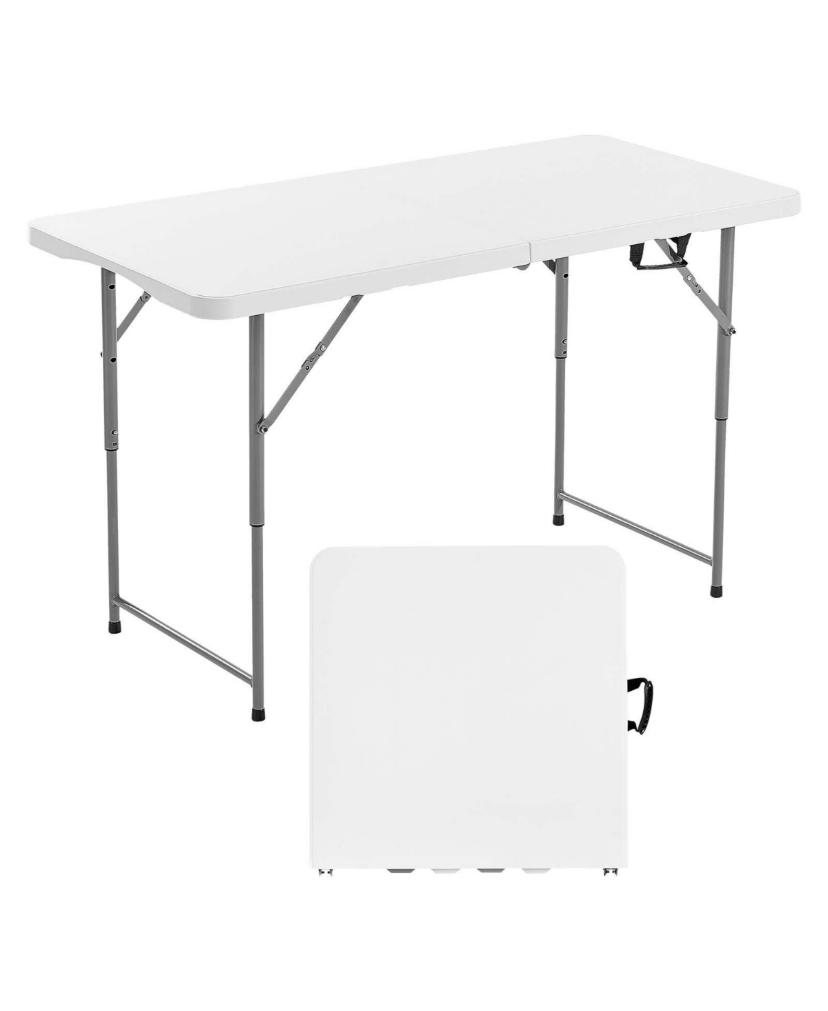 Click here for Mecale 4 Ft Fold-in-Half Folding Table with Adjust... prices