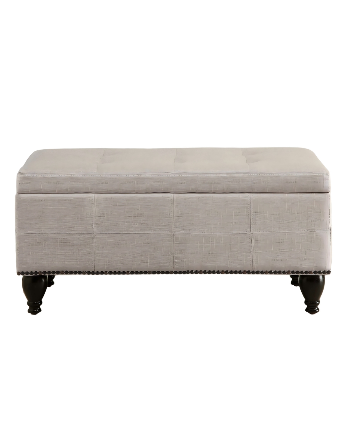 Click here for Boyel Living Linen Nailhead Accent Stool with Dark... prices