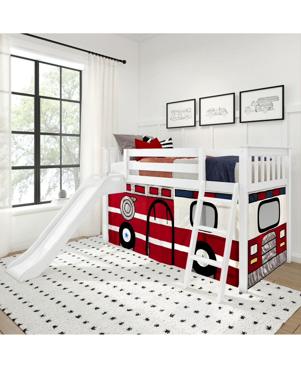 Click here for Max & Lily Low Loft With Easy Slide and Firetruck... prices