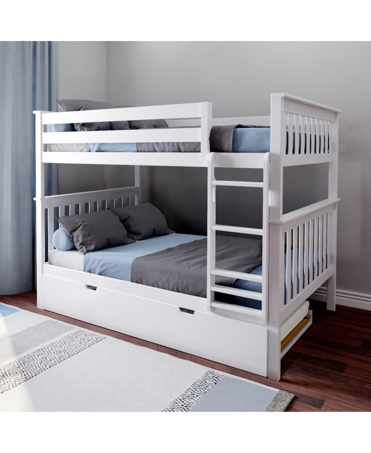 Click here for Max & Lily Full Over Full Bunk Bed With Trundle Be... prices
