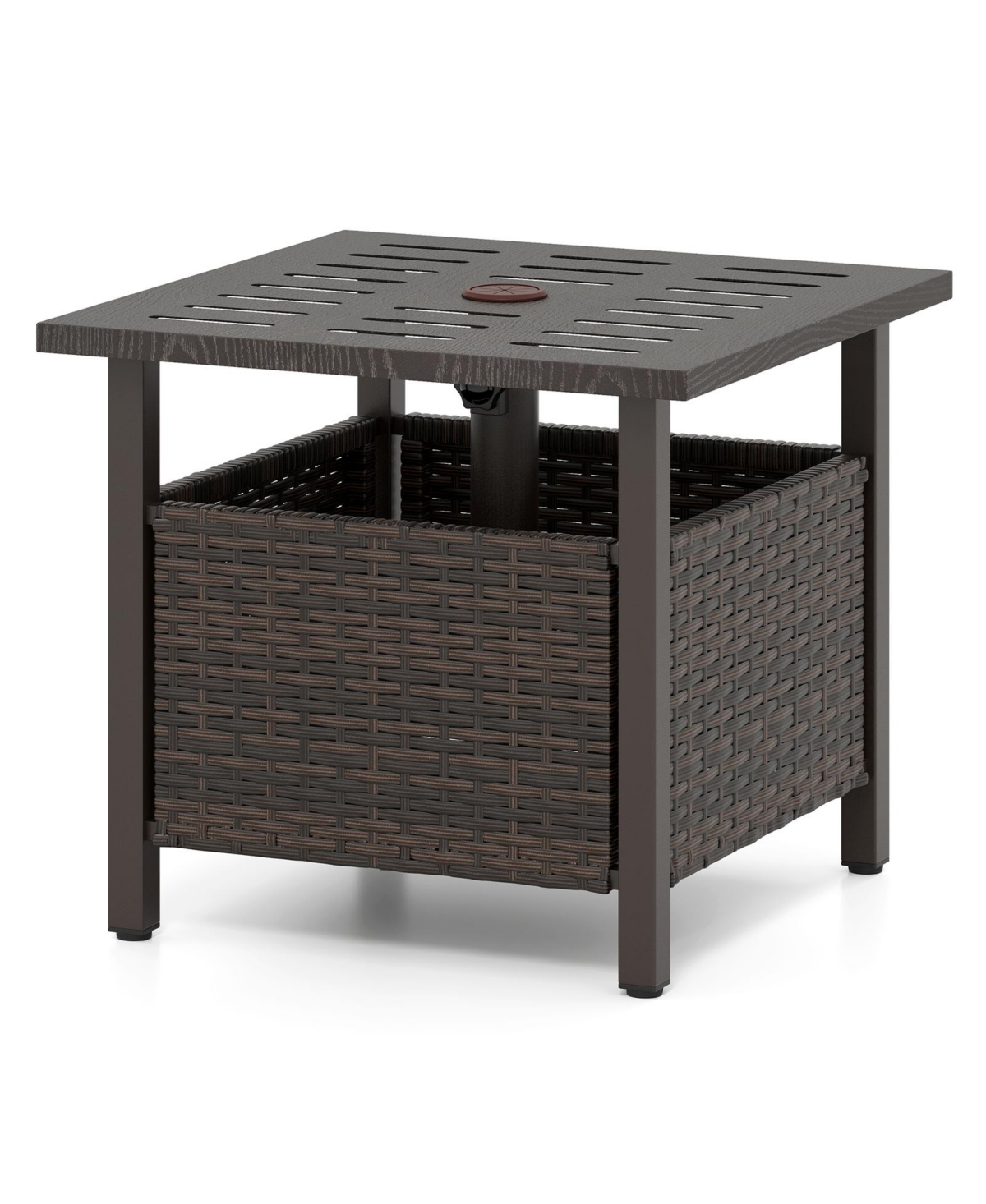 Click here for Slickblue All Weather Wicker Patio Side Table with... prices