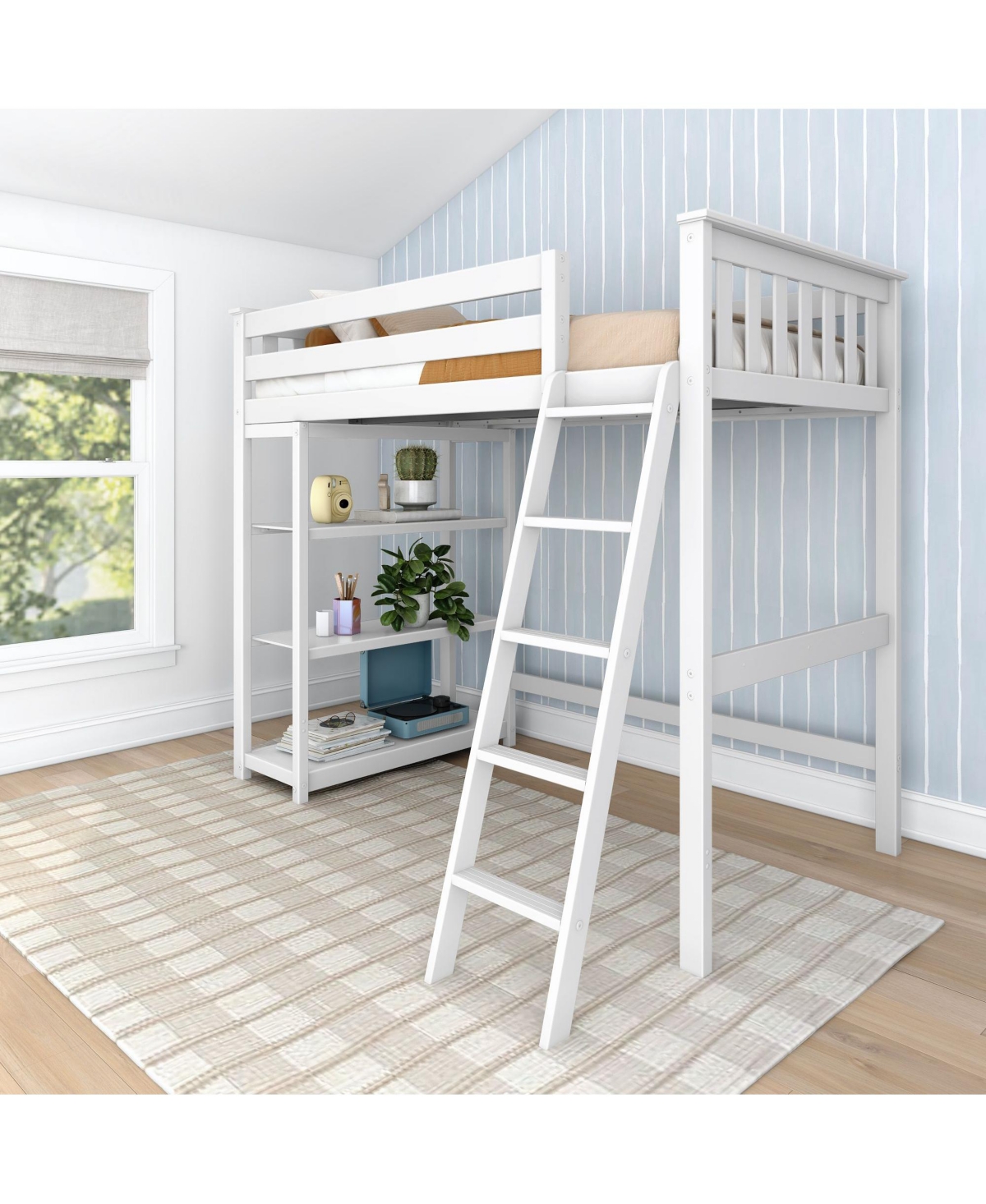 Click here for Max & Lily Solid Wood High Loft Bed Twin Bed Frame... prices