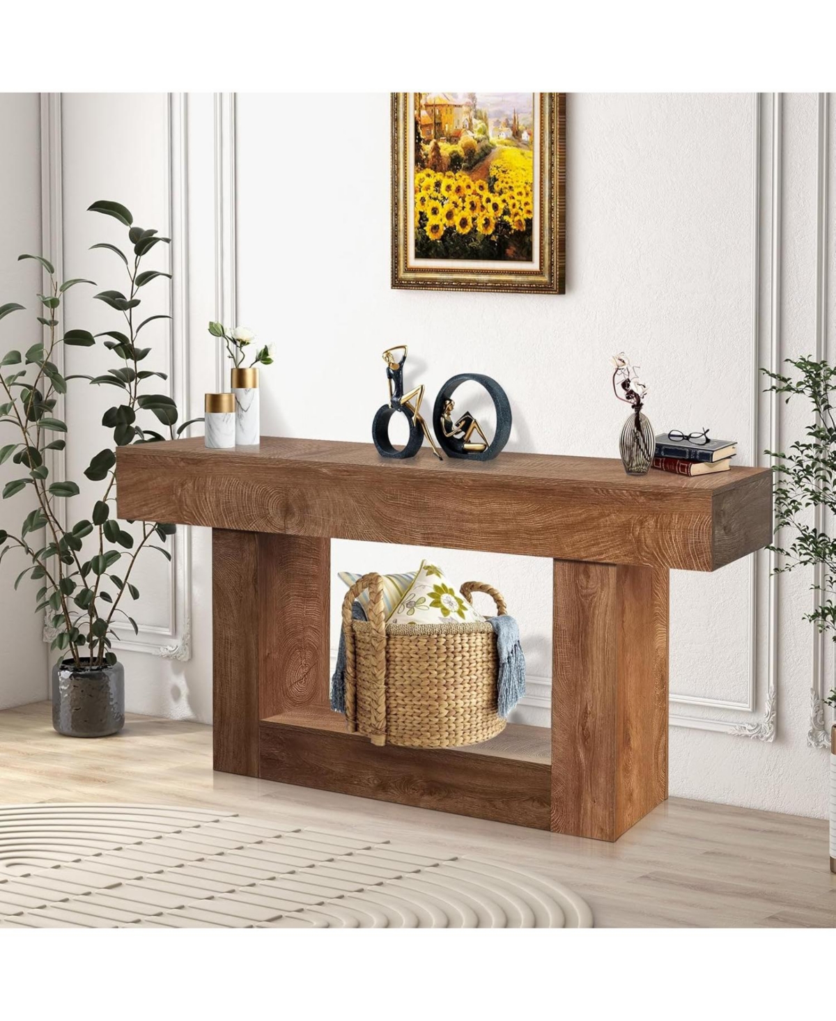 Click here for gaomon 63 Wood Console Table for Entryway  Rectang... prices