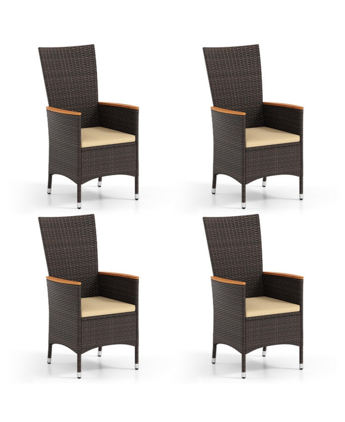 Click here for Gouun Wicker Patio Dining Chairs Set of 4 with Hig... prices