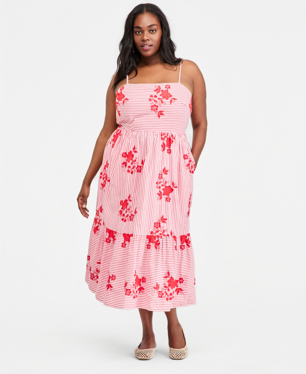 Click here for On 34th Trendy Plus Size Embroidered Midi Dress  M... prices