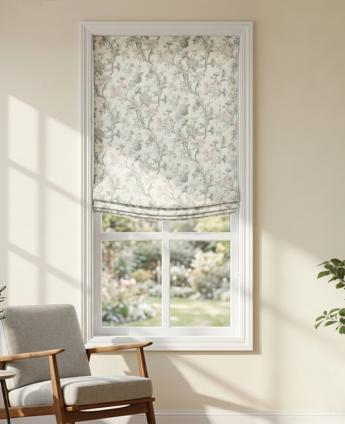 Click here for Shadisfy Elegant Floral Bird Relaxed Roman Shades... prices