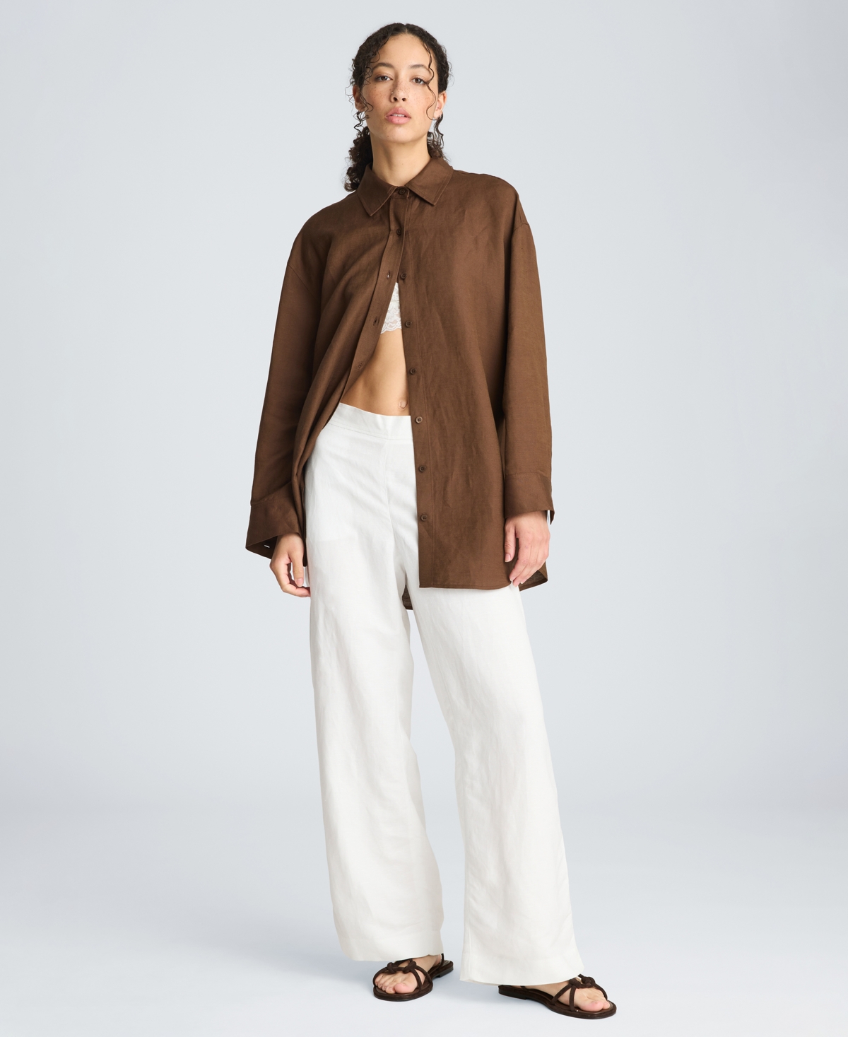 Click here for Kenneth Cole Womens Drop Shoulder Boyfriend Shirt... prices