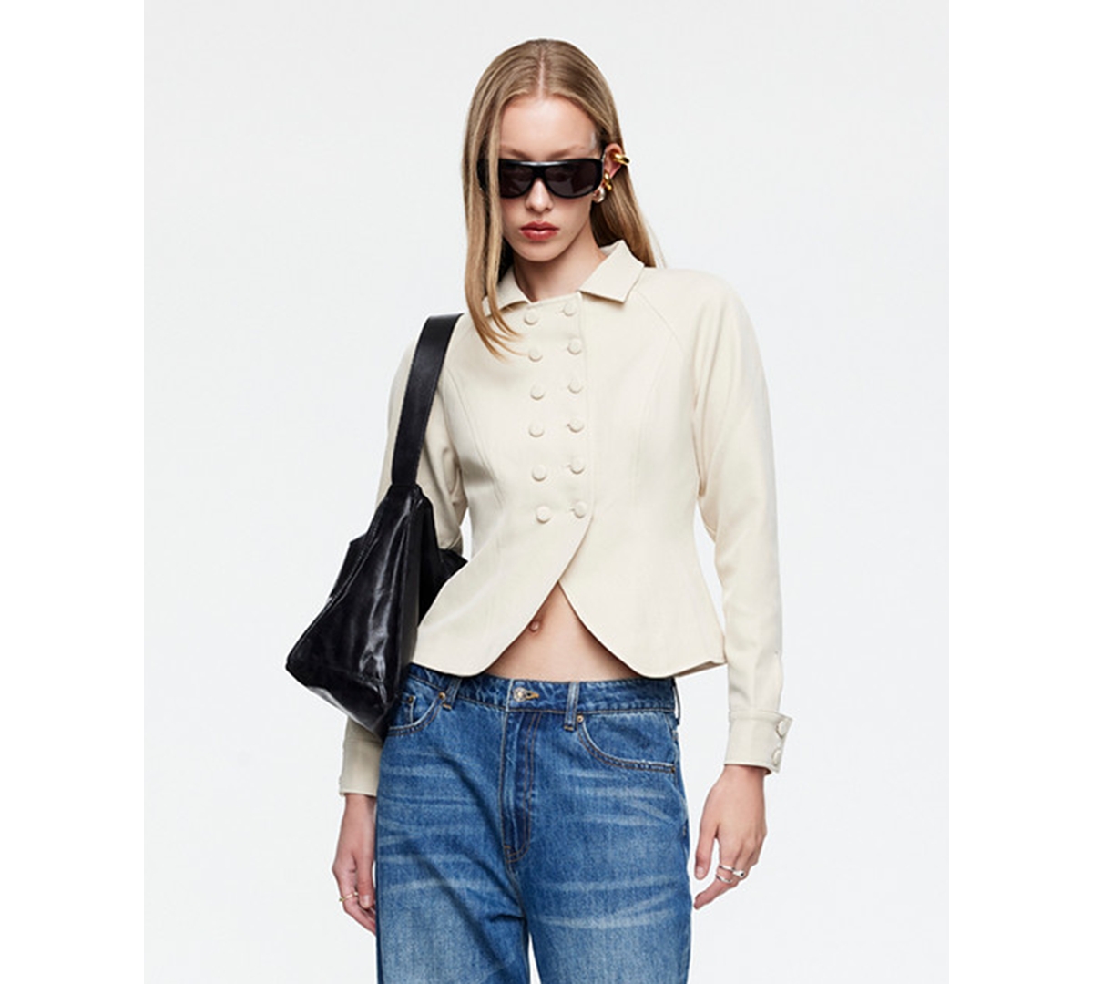 Click here for Lioness Womens Form Button-Front Jacket - Cream prices