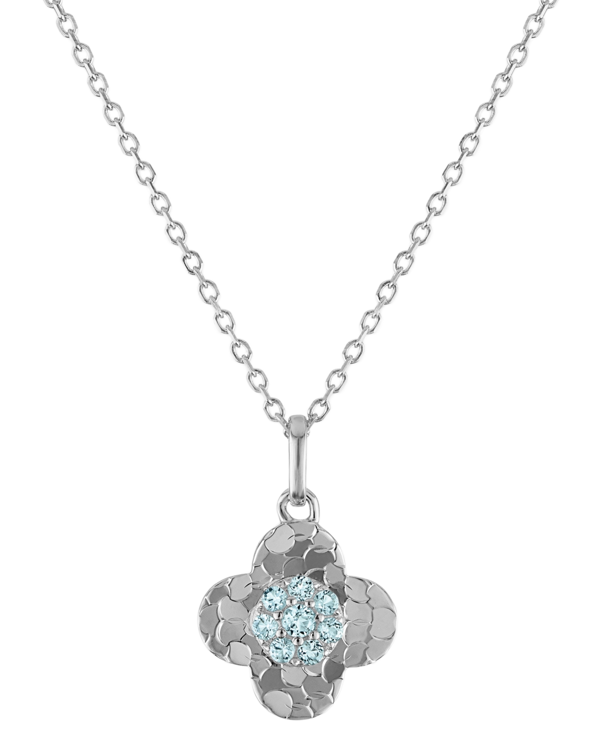 Click here for Macys Swiss Blue Topaz (1/10 ct. t.w.) Clover Glit... prices