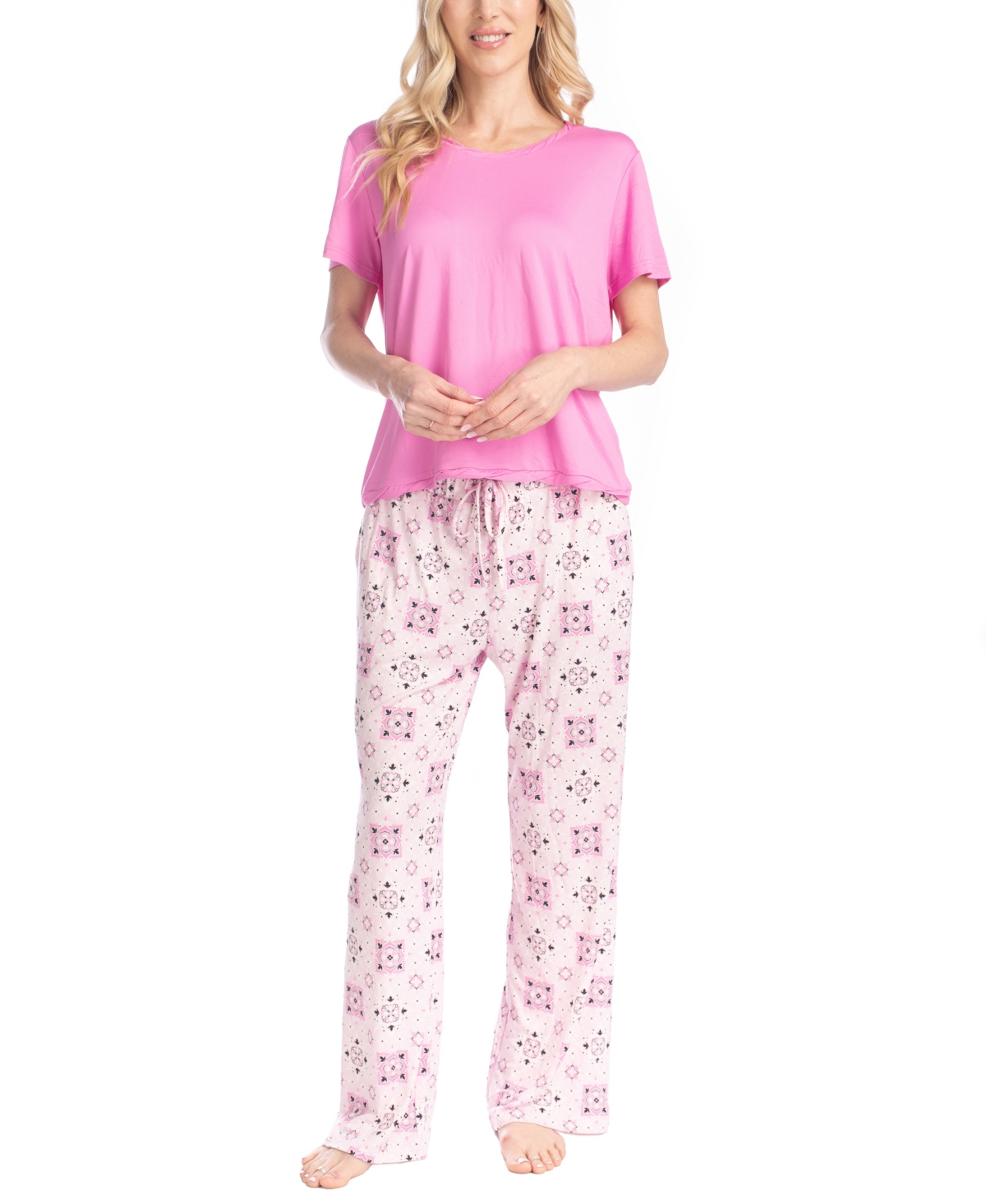 Click here for Muk Luks Womens Artistic Garden Round Neck Top and... prices