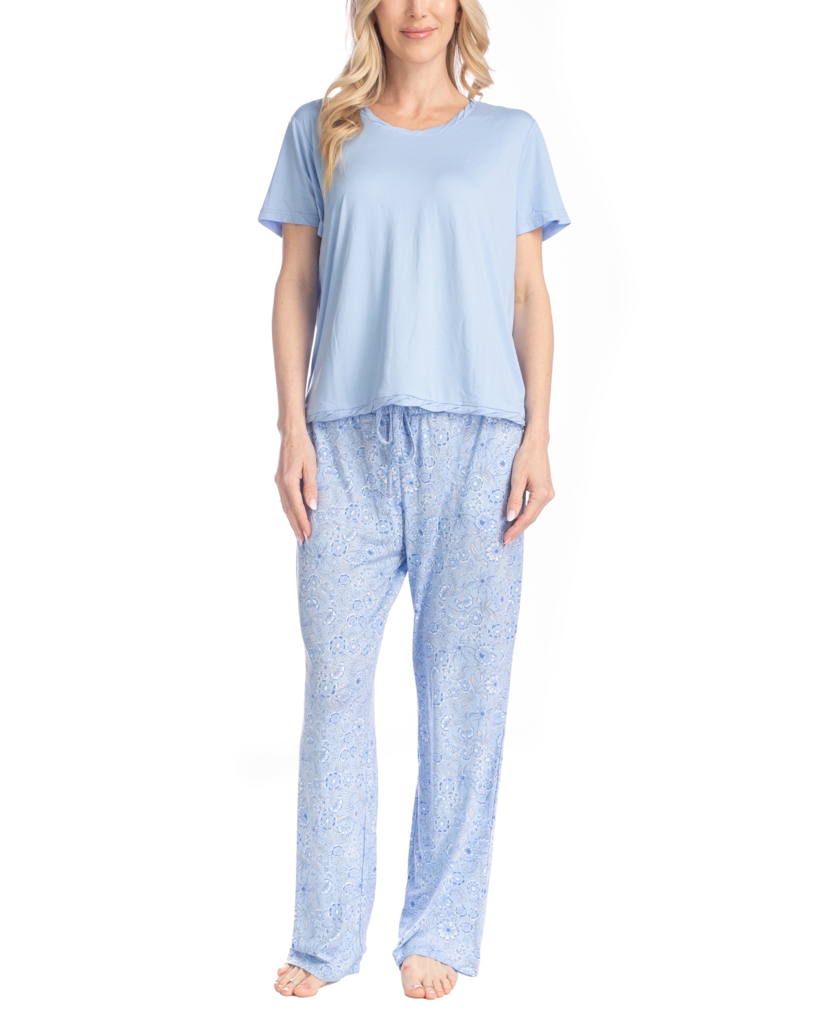 Click here for Muk Luks Womens Artistic Garden Round Neck Top and... prices