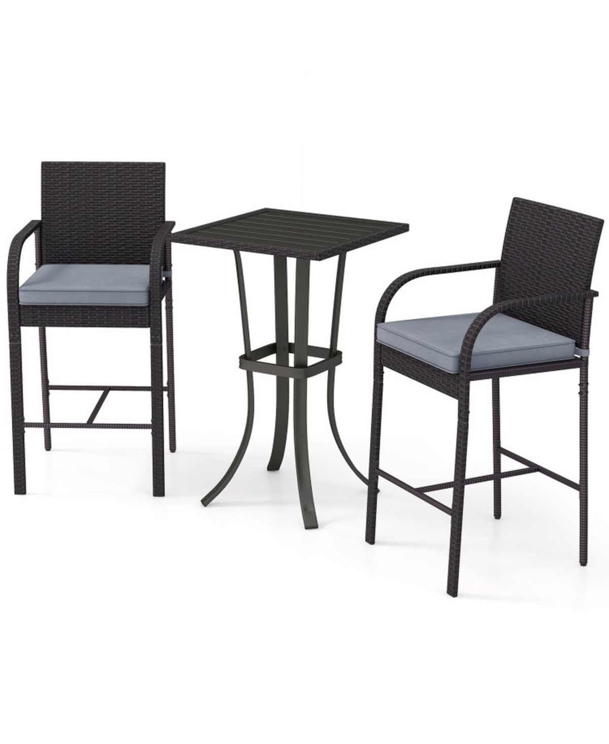 Click here for Gouun 3-Piece Wicker Bar Height Patio Set with Cus... prices