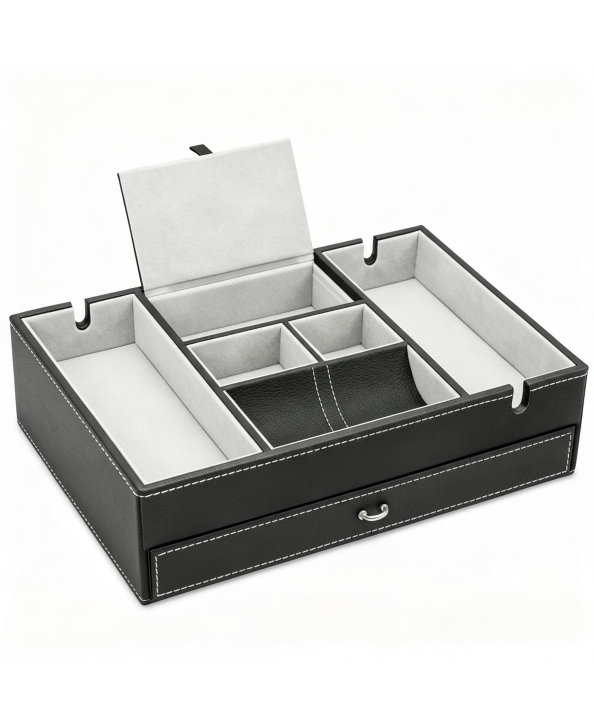 Click here for Yigii 2 Layer Faux Leather Valet Tray Nightstand O... prices