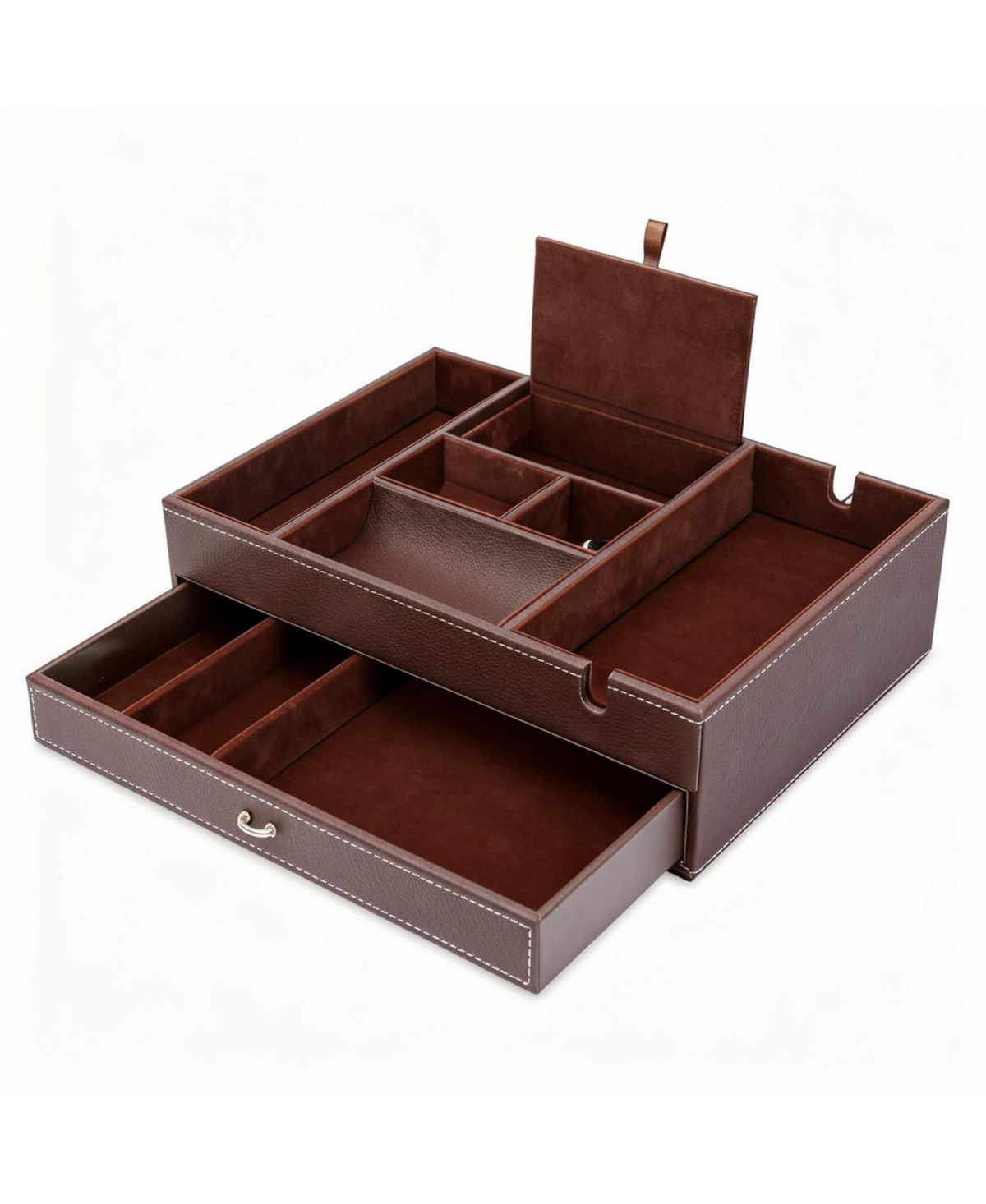 Click here for Yigii 2 Layer Faux Leather Valet Tray Nightstand O... prices