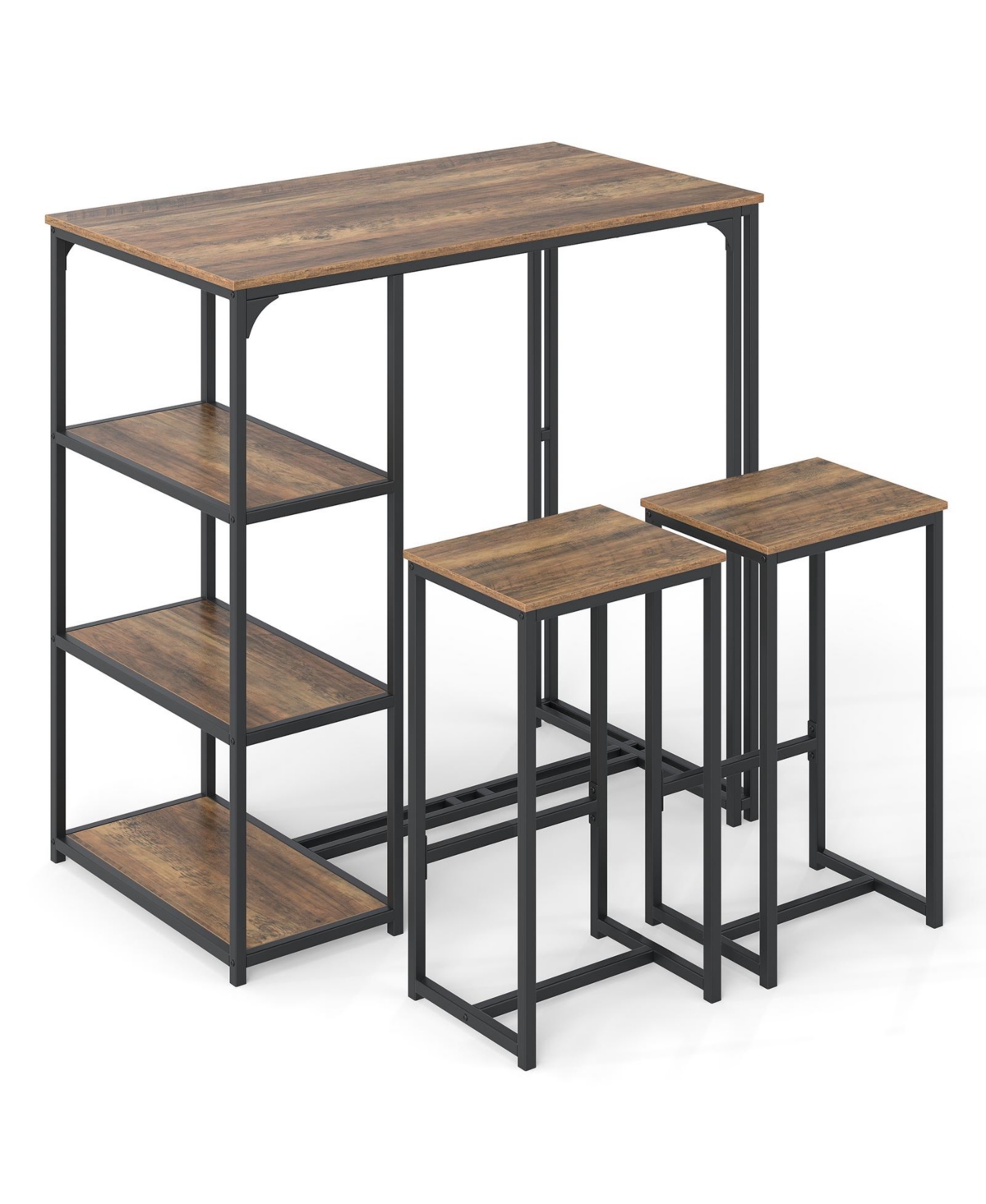 Click here for Gouun 3-Piece Bar Height Table Set with Storage Sh... prices