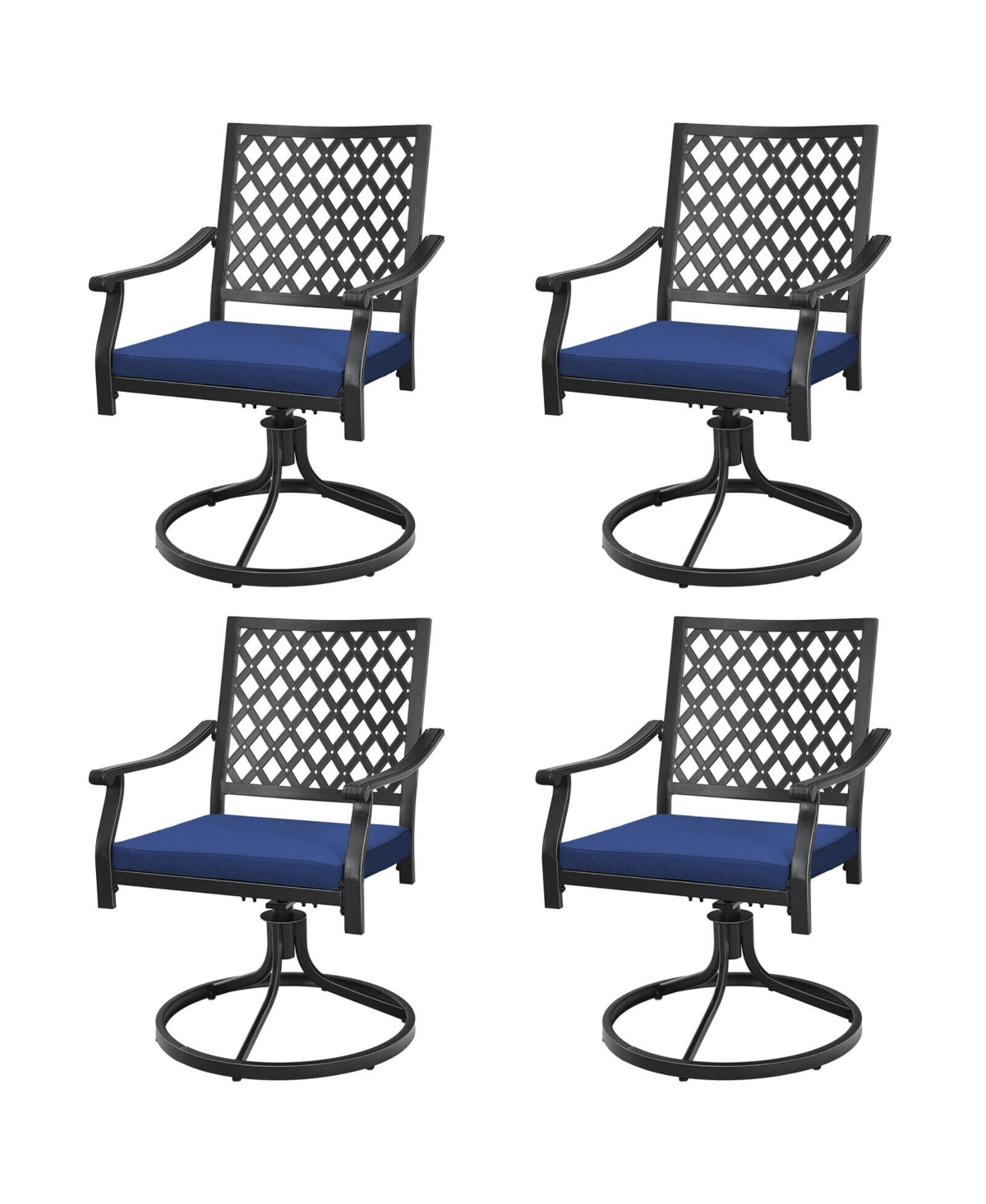Click here for Gymax 4PCS Patio Swivel Dining Chairs Lattice Rock... prices