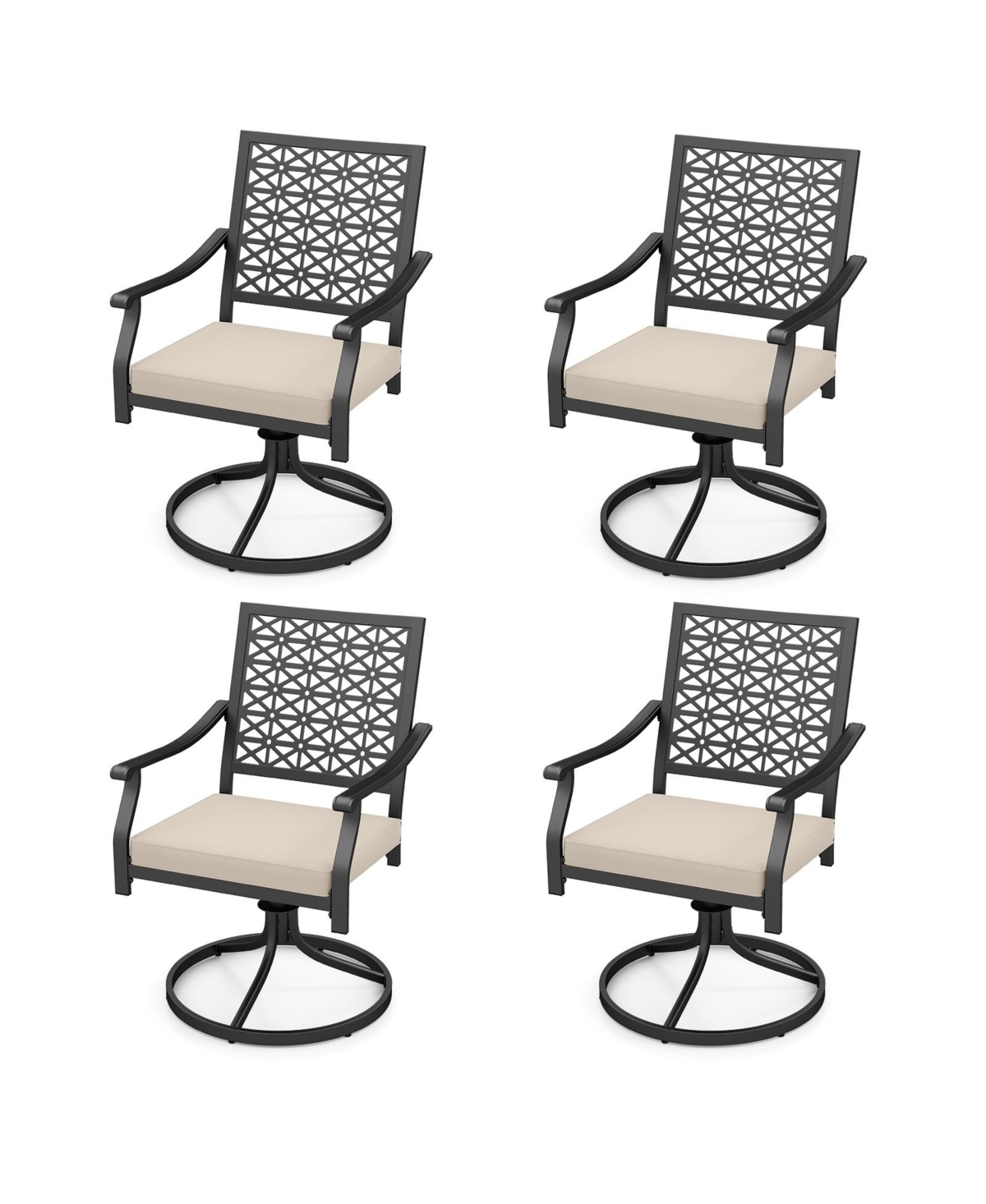 Click here for Gymax 4 Pieces Outdoor Swivel Chairs Patio Dining... prices