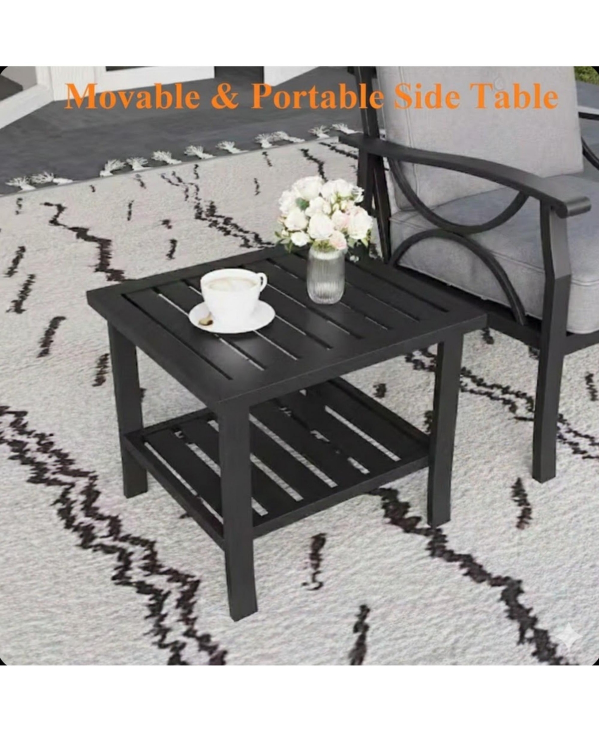 Click here for Mondawe 19 Square Metal Outdoor Side Table  2-Tier... prices