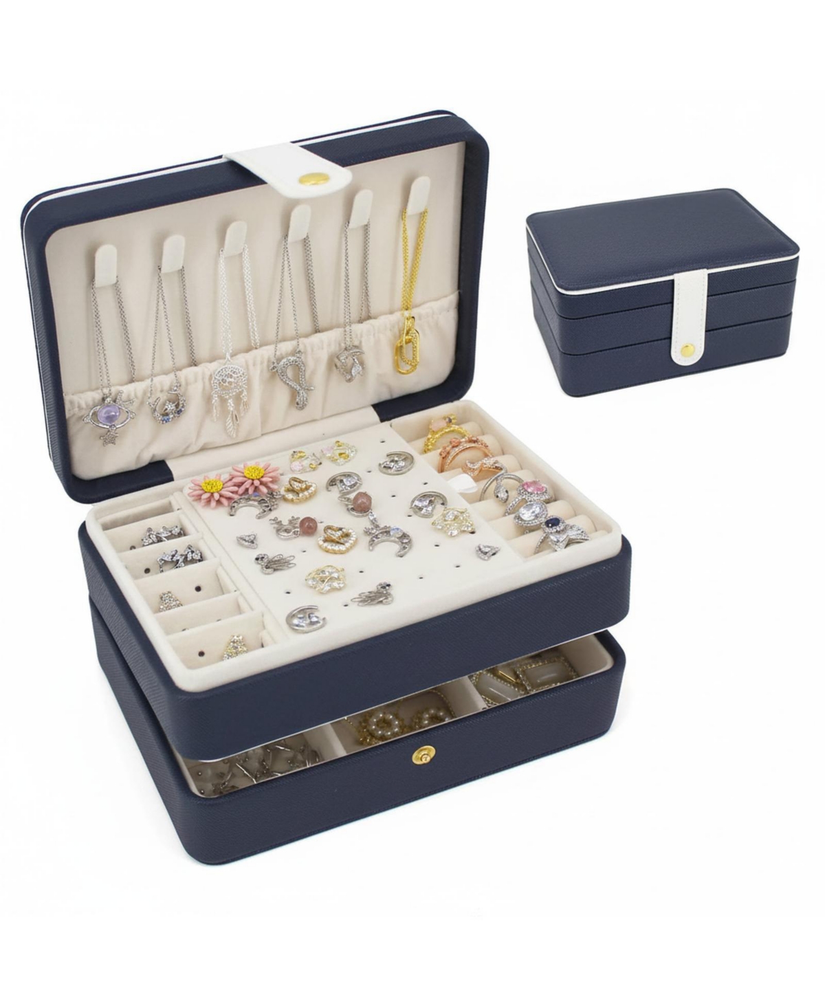 Click here for Yigii Double Layers Pu Leather Jewelry Travel Orga... prices