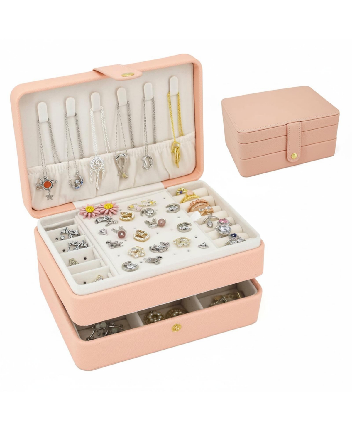 Click here for Yigii Double Layers Pu Leather Jewelry Travel Orga... prices