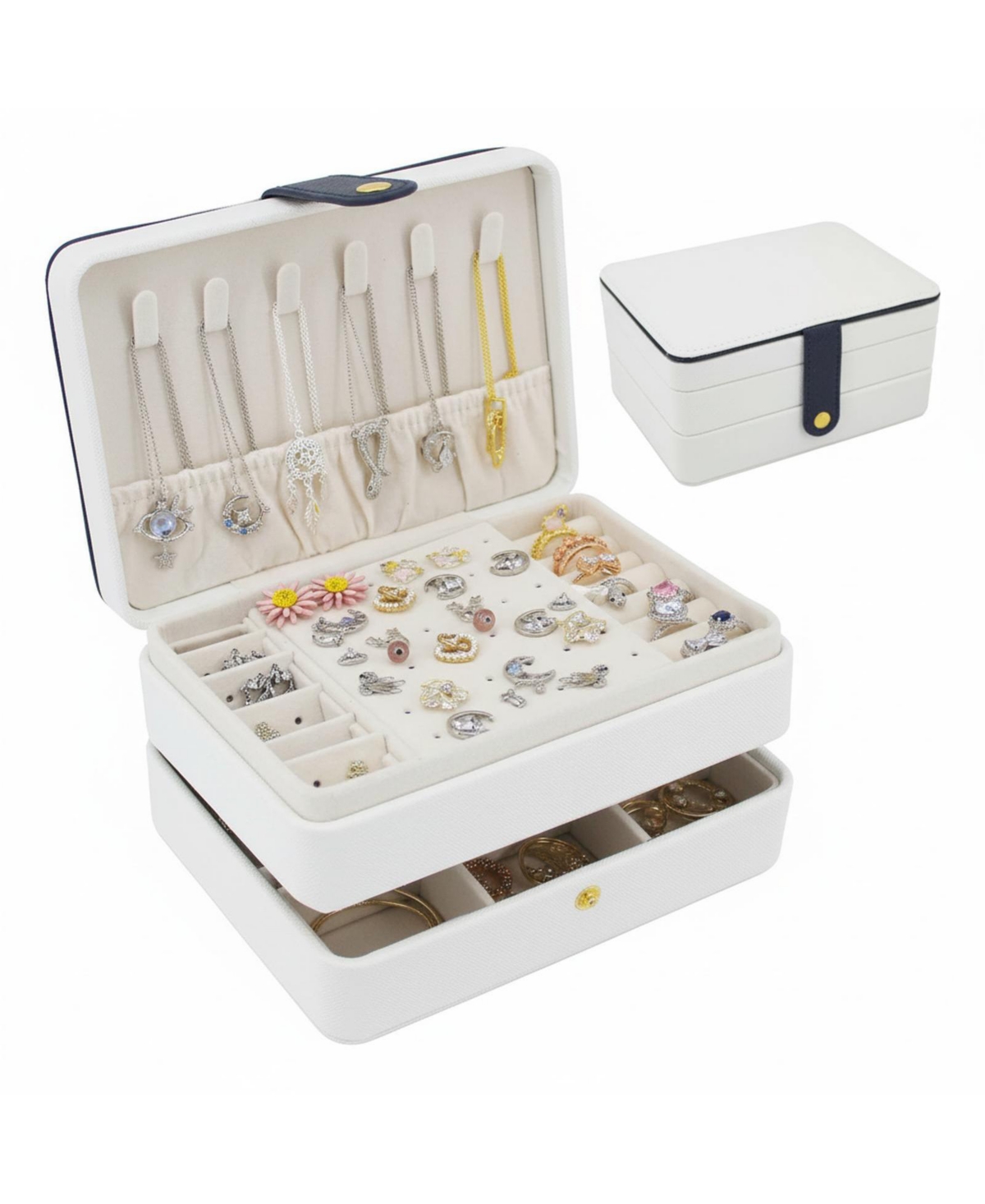 Click here for Yigii Double Layers Pu Leather Jewelry Travel Orga... prices